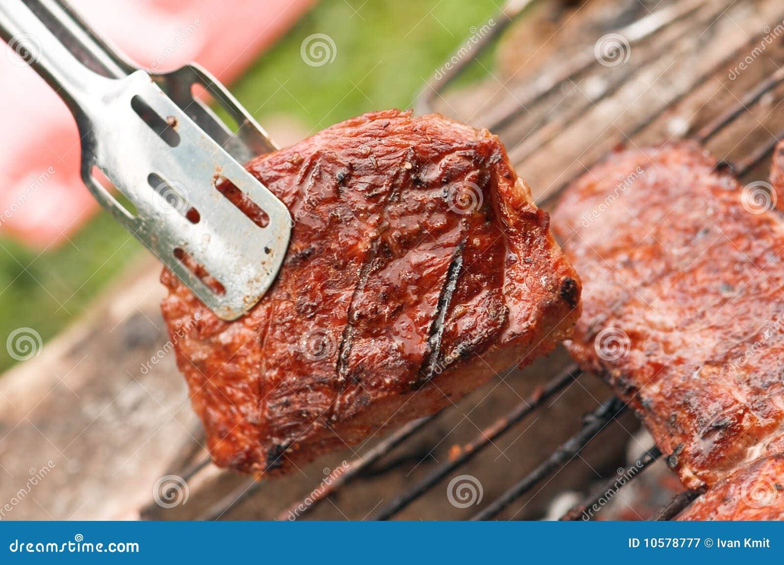 Filete imagen de archivo. Imagen de quemado, cerdo, parrilla - 10578777