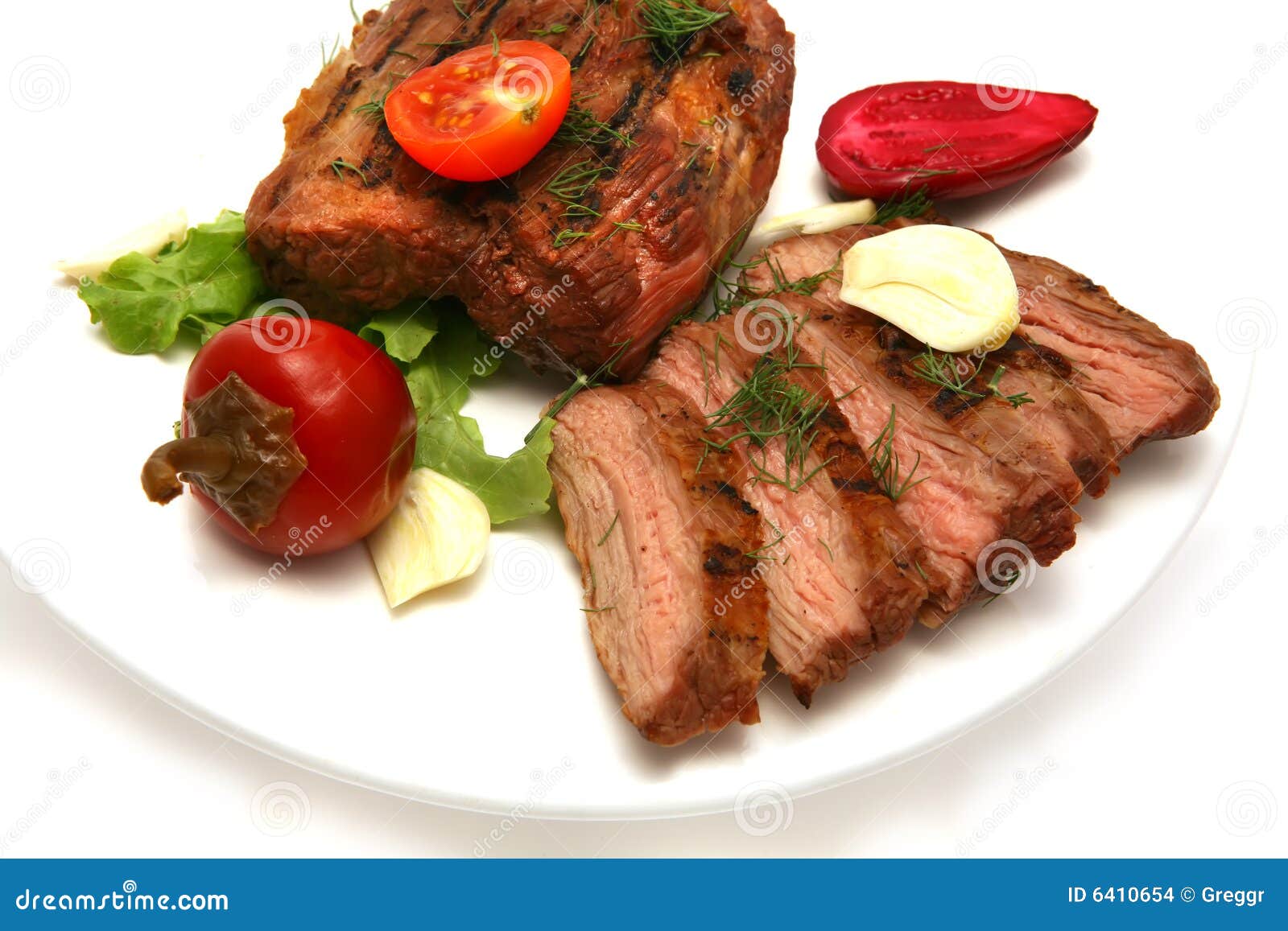 Filete Asado Servido De La Carne Foto de archivo - Imagen de cereza ...