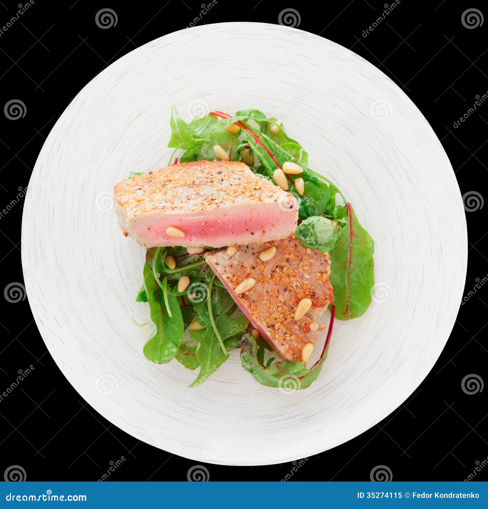 Filete De Atún Ligeramente Chamuscado, Aislado Imagen de archivo ...