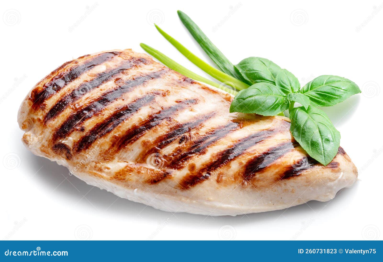 Filete De Frango Grelhado Isolado Sobre Fundo Branco Imagem de Stock ...