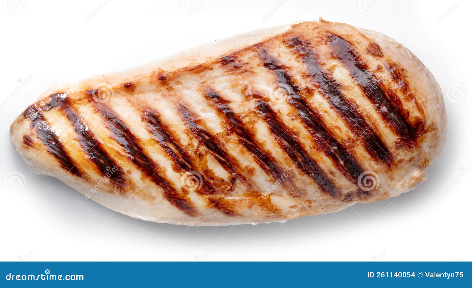 Filete De Frango Grelhado Isolado Sobre Fundo Branco Foto de Stock ...