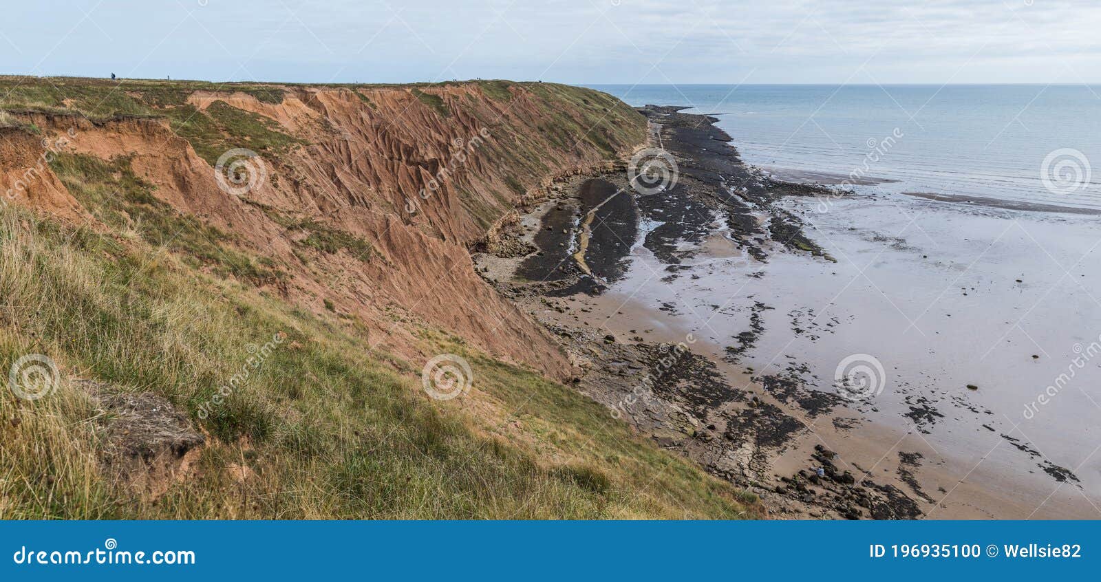 Filey Brigg Cliffs and Rock Pools Stock Photo - Image of ocean, force ...