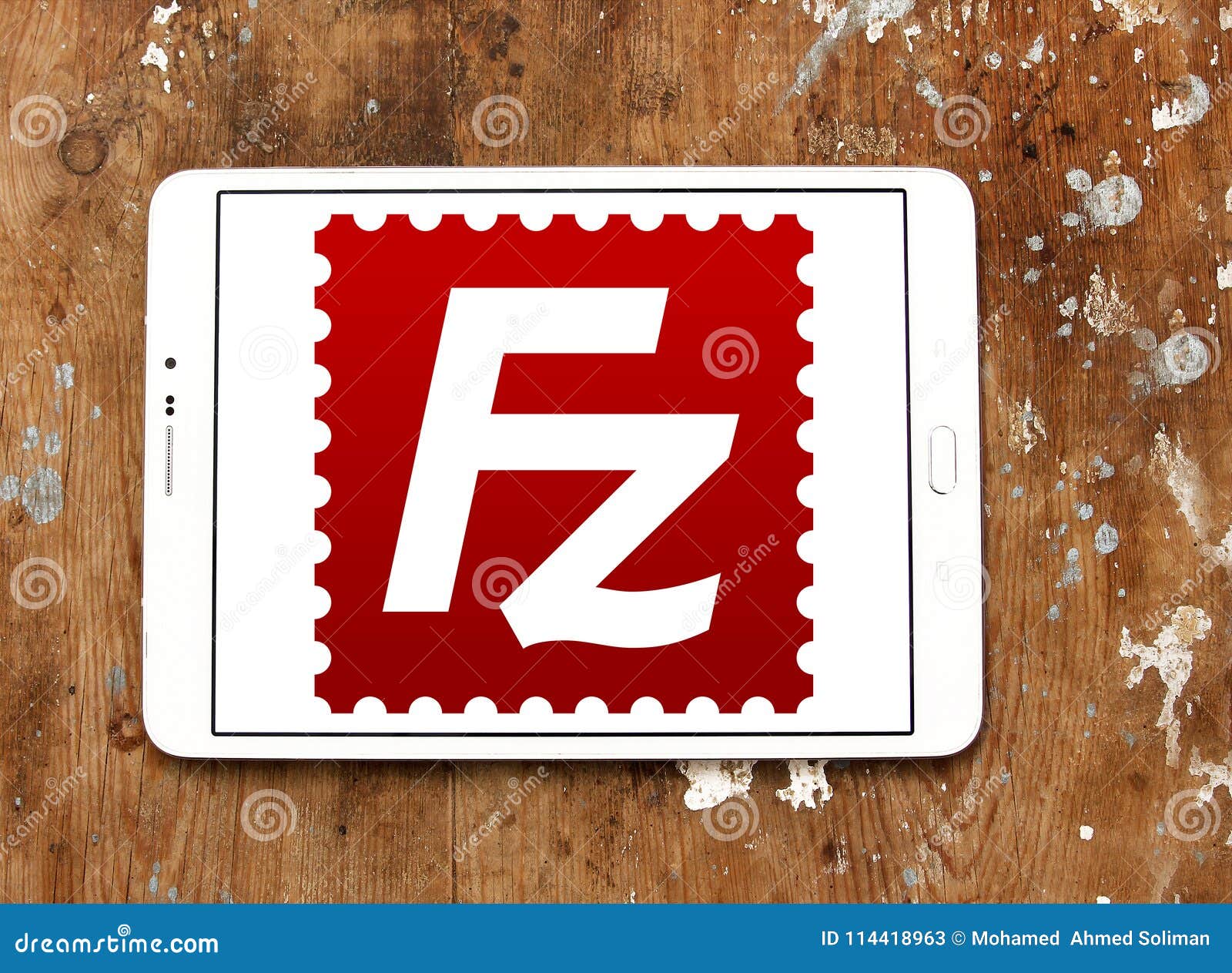 FileZilla application logo editorial stock photo. Image of ...