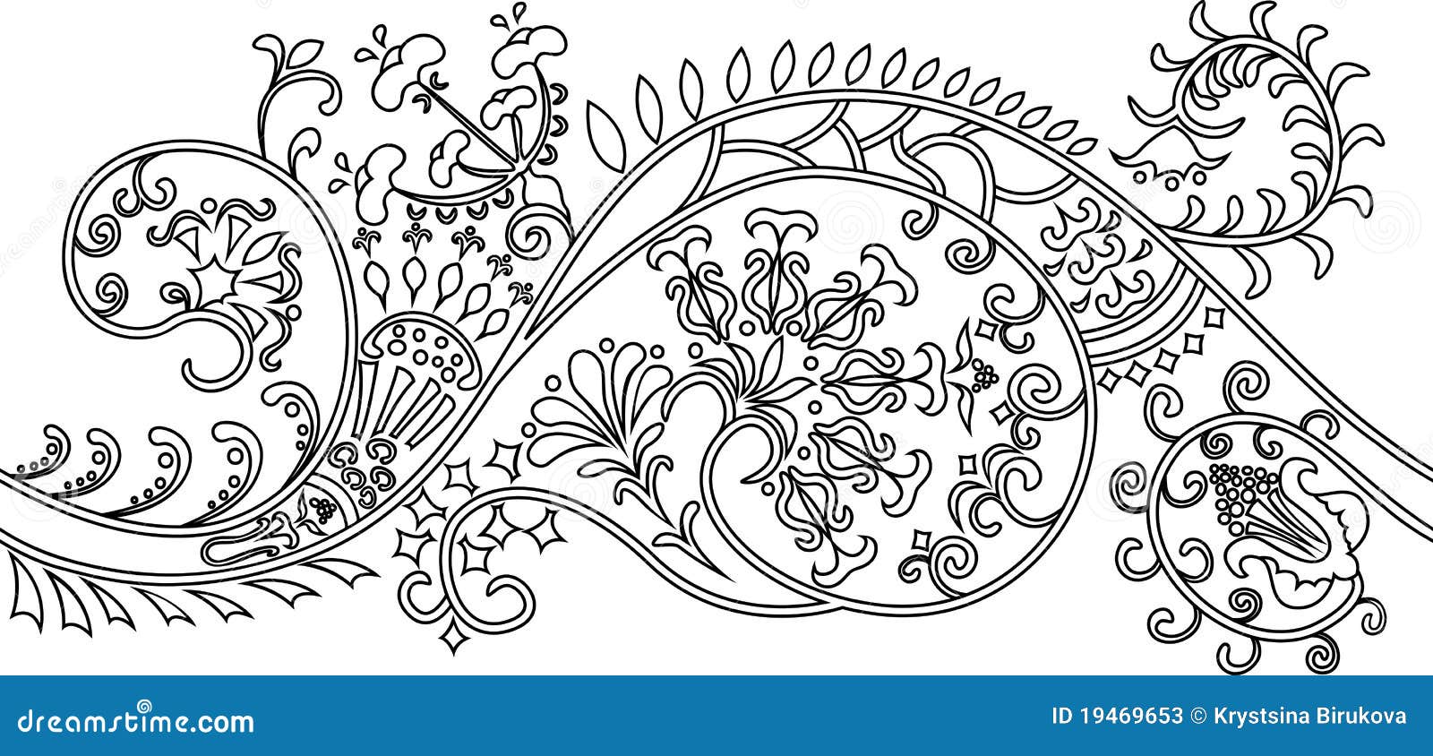 Filigree Flower Border. Stencil Cartoon Vector | CartoonDealer.com ...