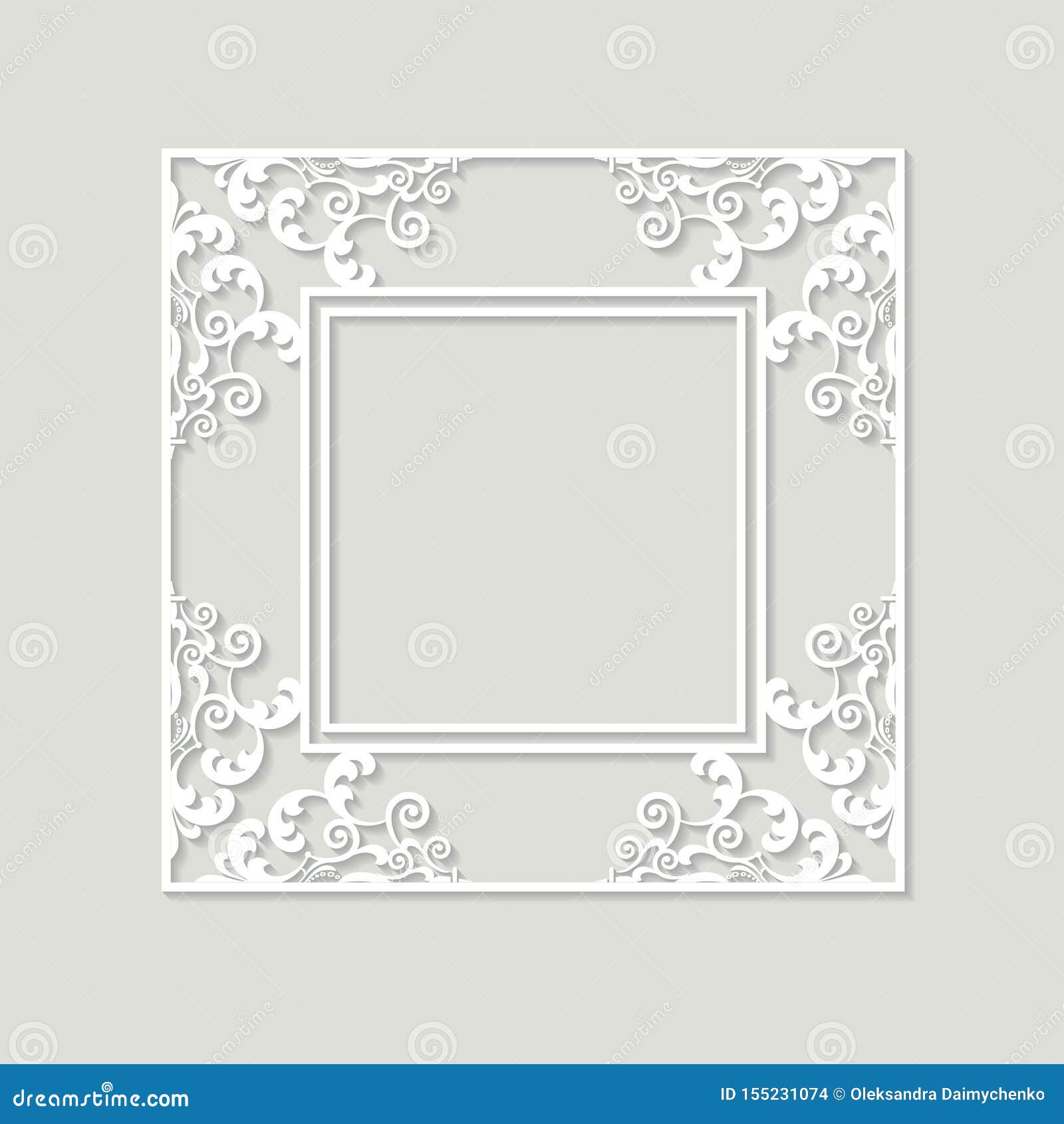 Filigree Frame Paper Cut Out. Baroque Vintage Design Stock Illustration ...