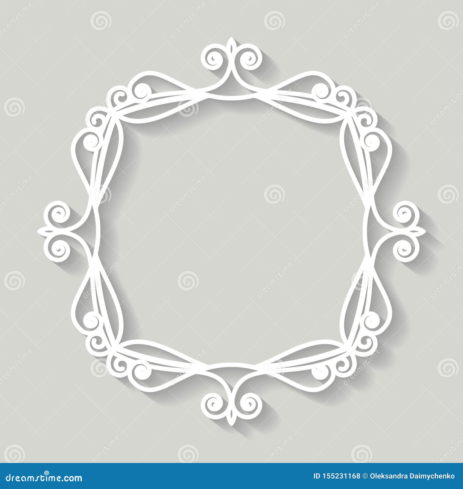 Filigree Frame Paper Cut Out. Baroque Vintage Design Stock Illustration ...