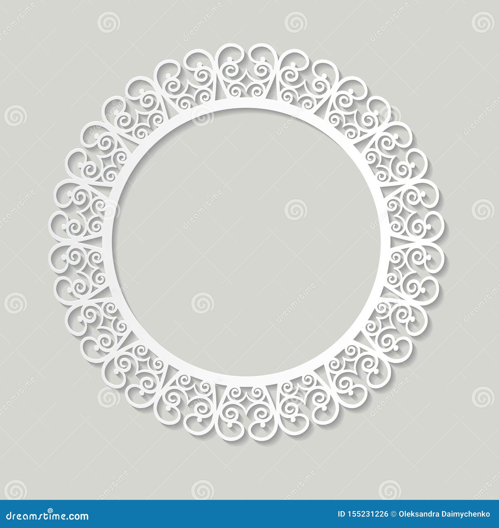 Filigree Frame Paper Cut Out. Baroque Vintage Design Stock Illustration ...