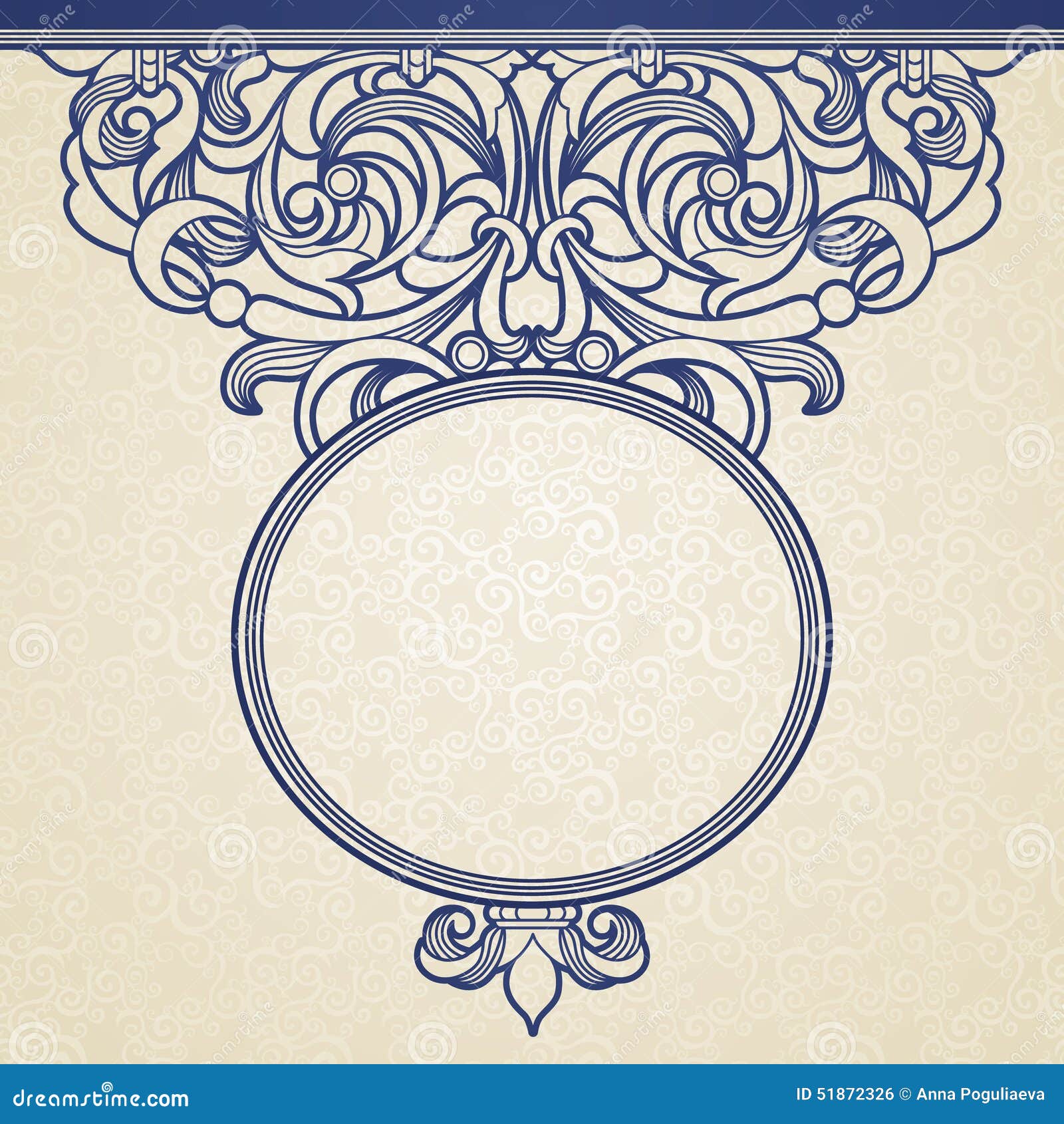 Filigree Frame in Victorian Style. Stock Illustration - Illustration of ...