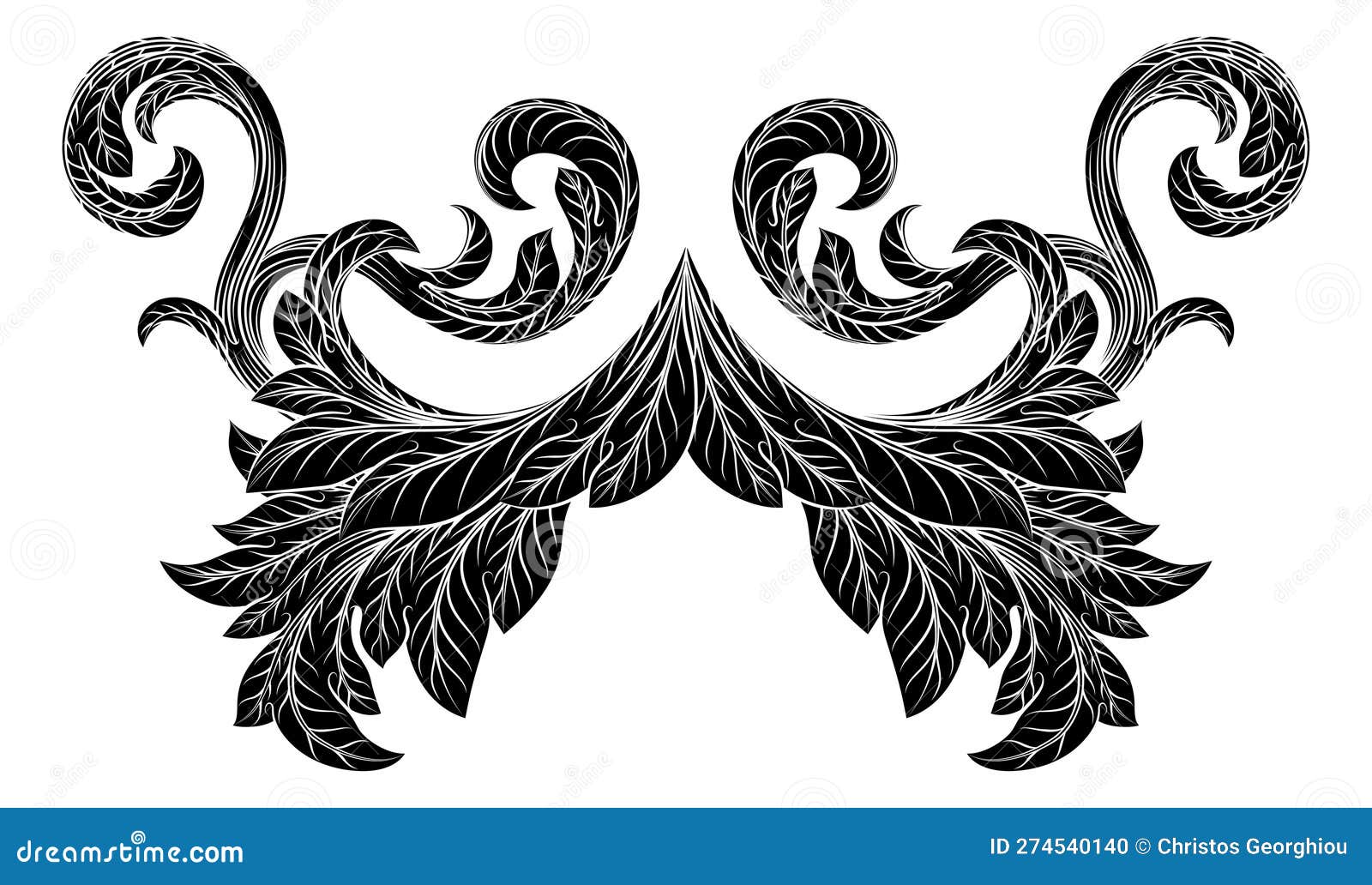 Filigree Heraldry Floral Baroque Design Element Stock Vector ...