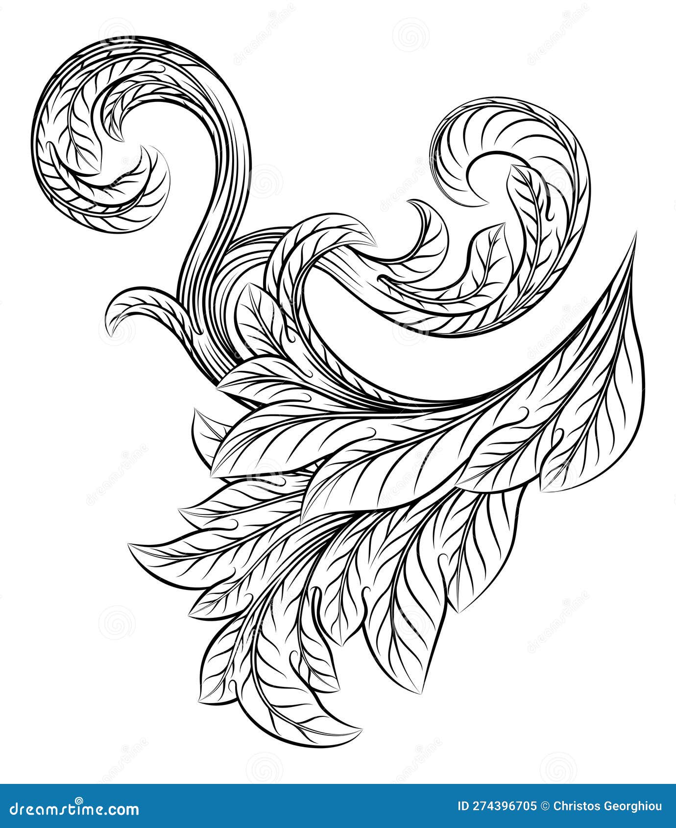 Filigree Heraldry Floral Baroque Design Element Stock Vector ...