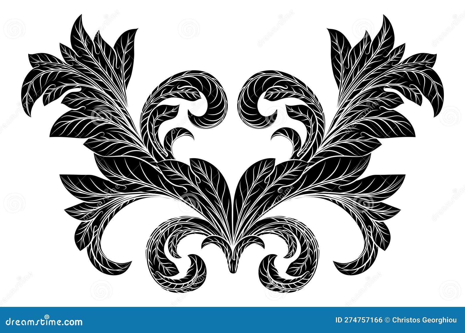 Filigree Heraldry Floral Baroque Design Element Stock Vector ...