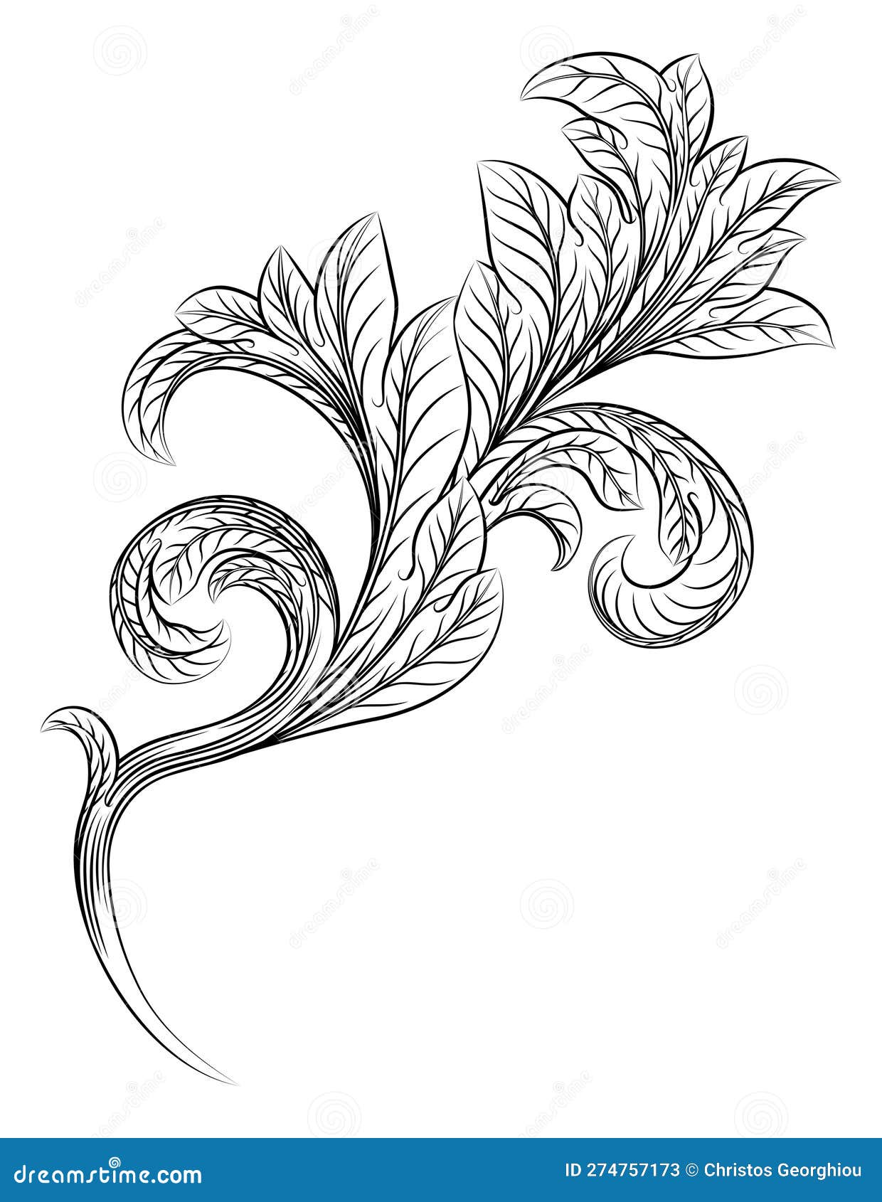 Filigree Heraldry Floral Baroque Design Element Stock Vector ...