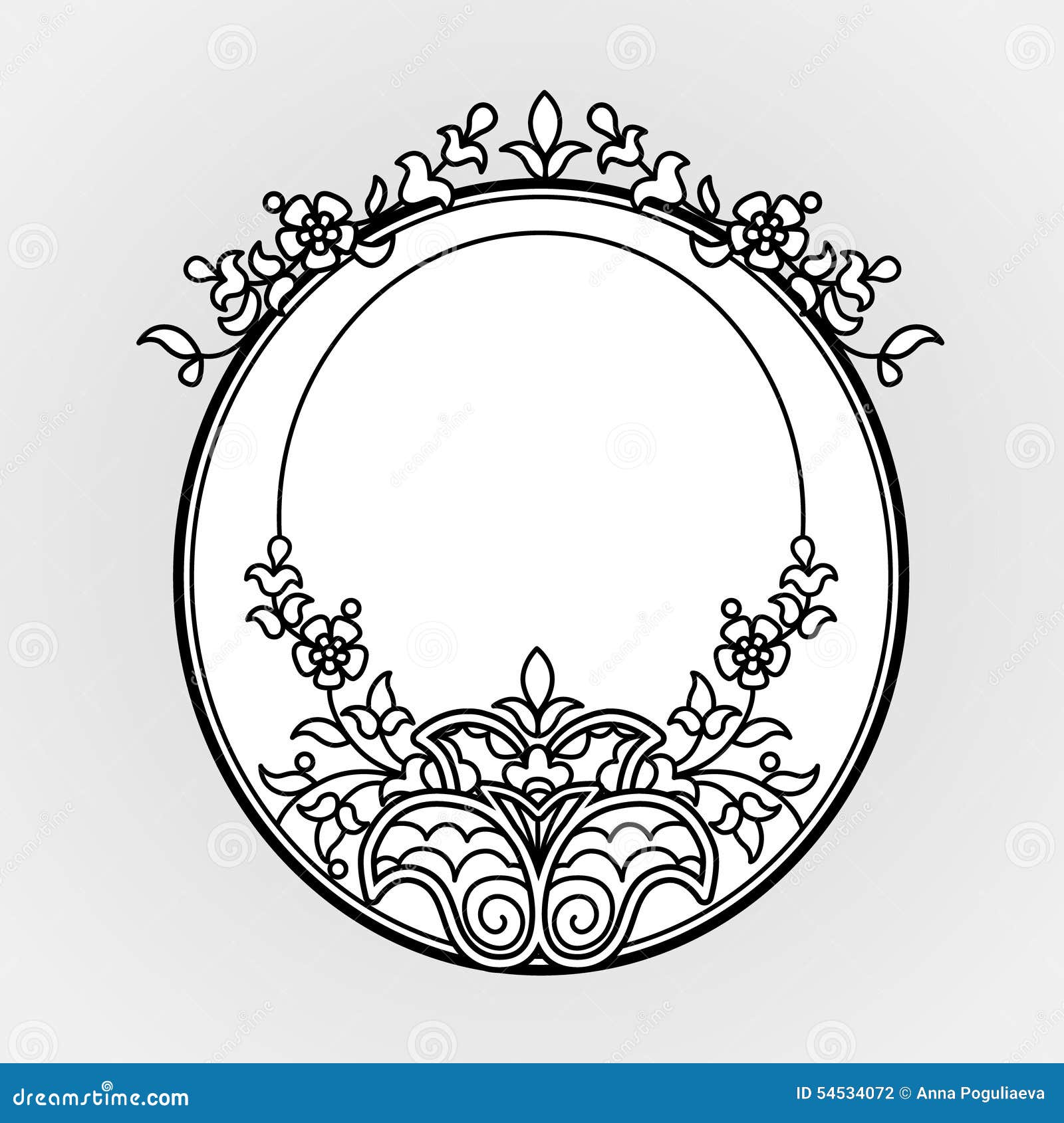 Filigree Line Art Vector Frames in Eastern Style. Stock Vector ...