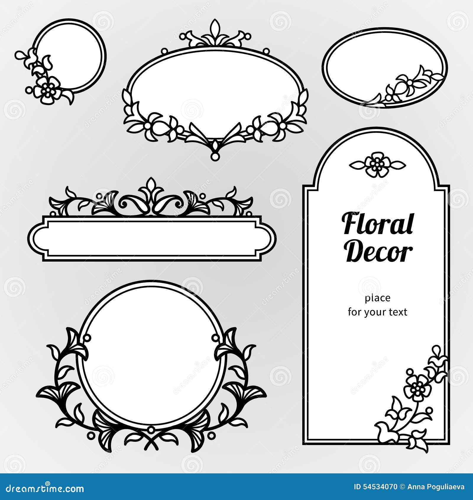 Filigree Line Art Frames In Eastern Style. Royalty-Free Stock ...
