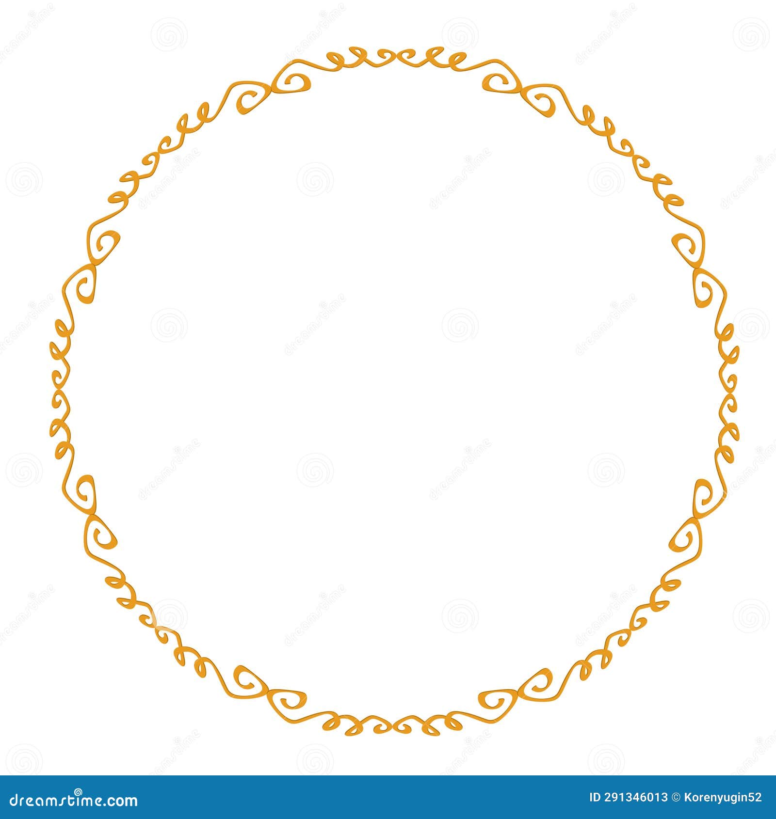 Filigree Line Element Art Drawn Round Frame Stock Illustration ...