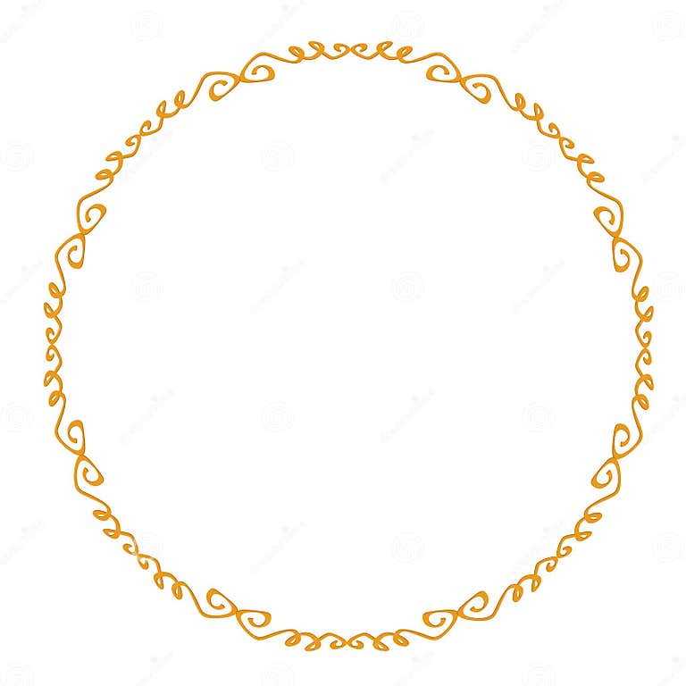 Filigree Line Element Art Drawn Round Frame Stock Illustration ...