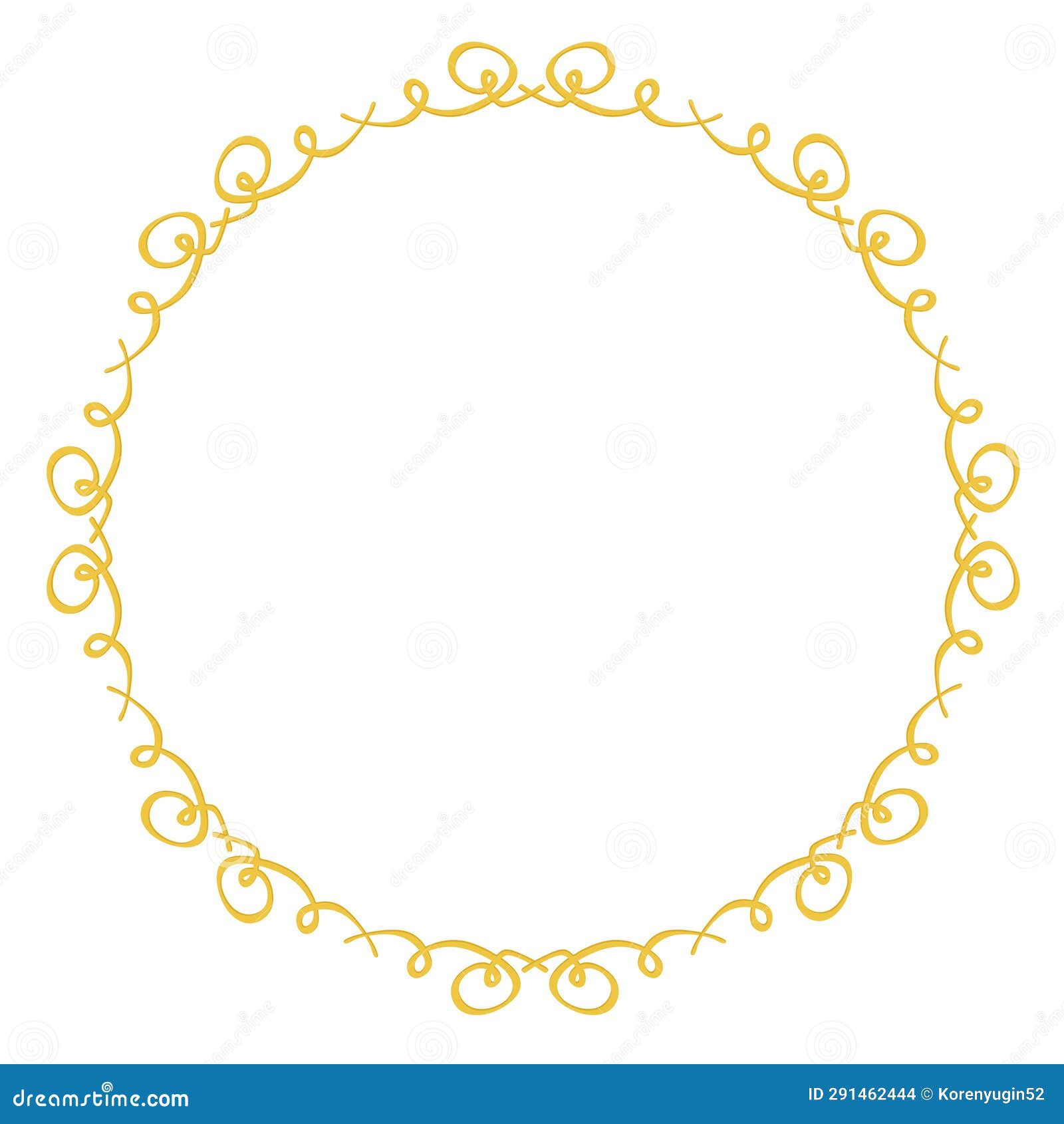 Filigree Line Element Art Drawn Round Frame Stock Illustration ...