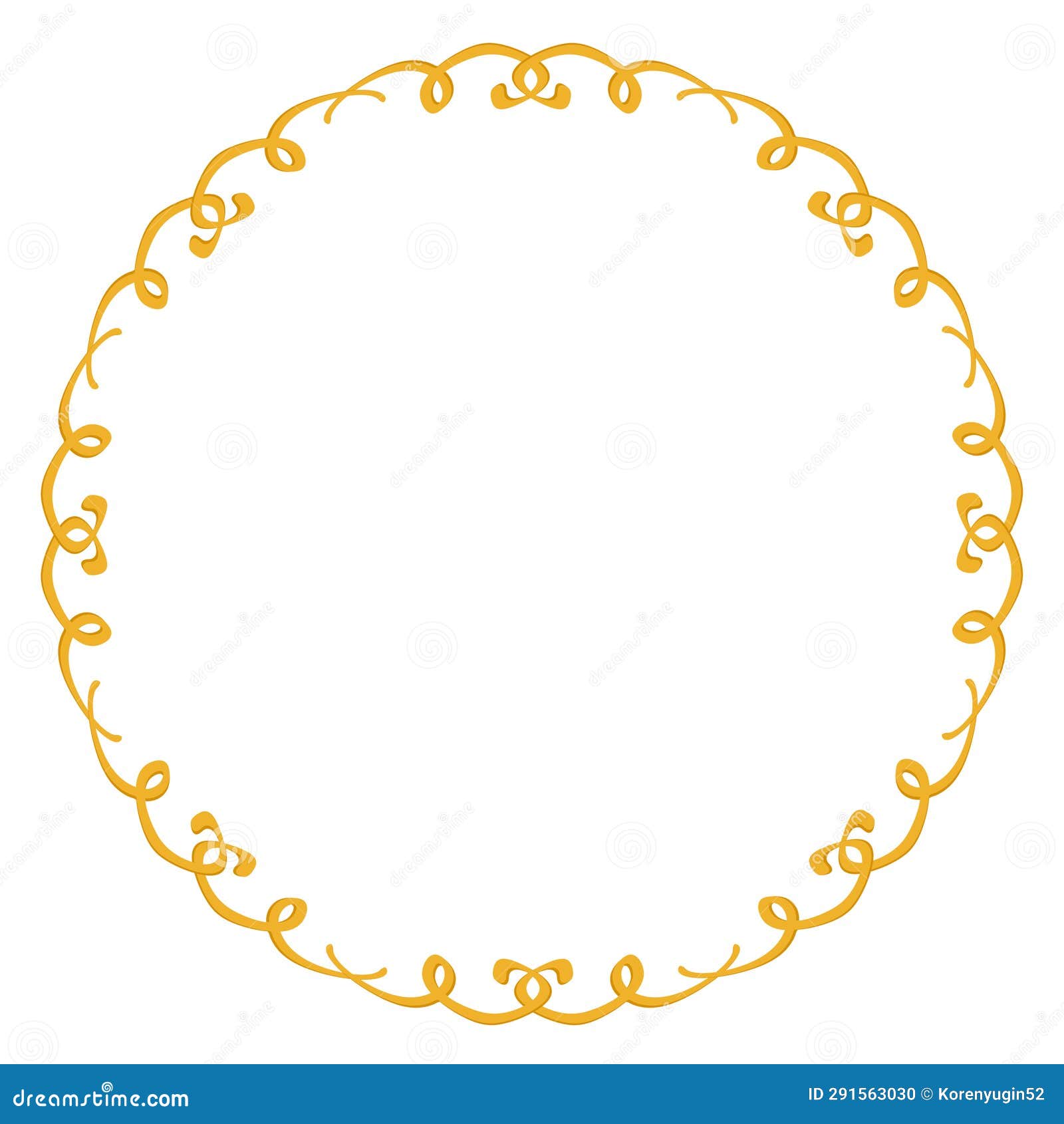 Filigree Line Element Art Drawn Round Frame Stock Vector - Illustration ...
