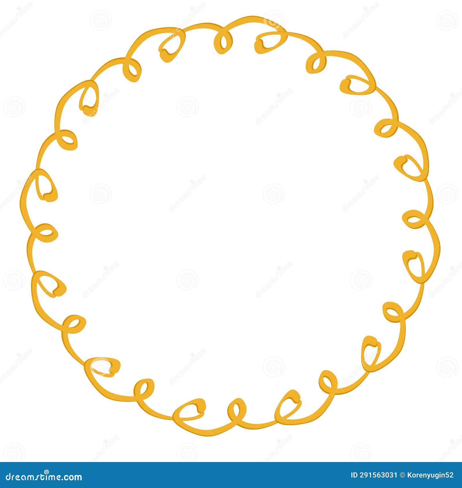 Filigree Line Element Art Drawn Round Frame Stock Vector - Illustration ...
