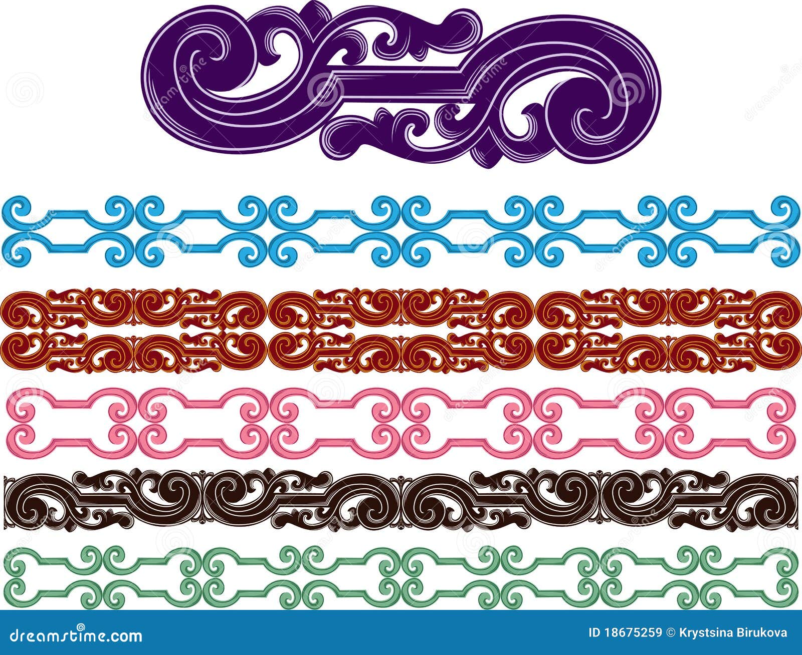 Filigree Medieval Patterns Set Stock Vector - Illustration of brown ...