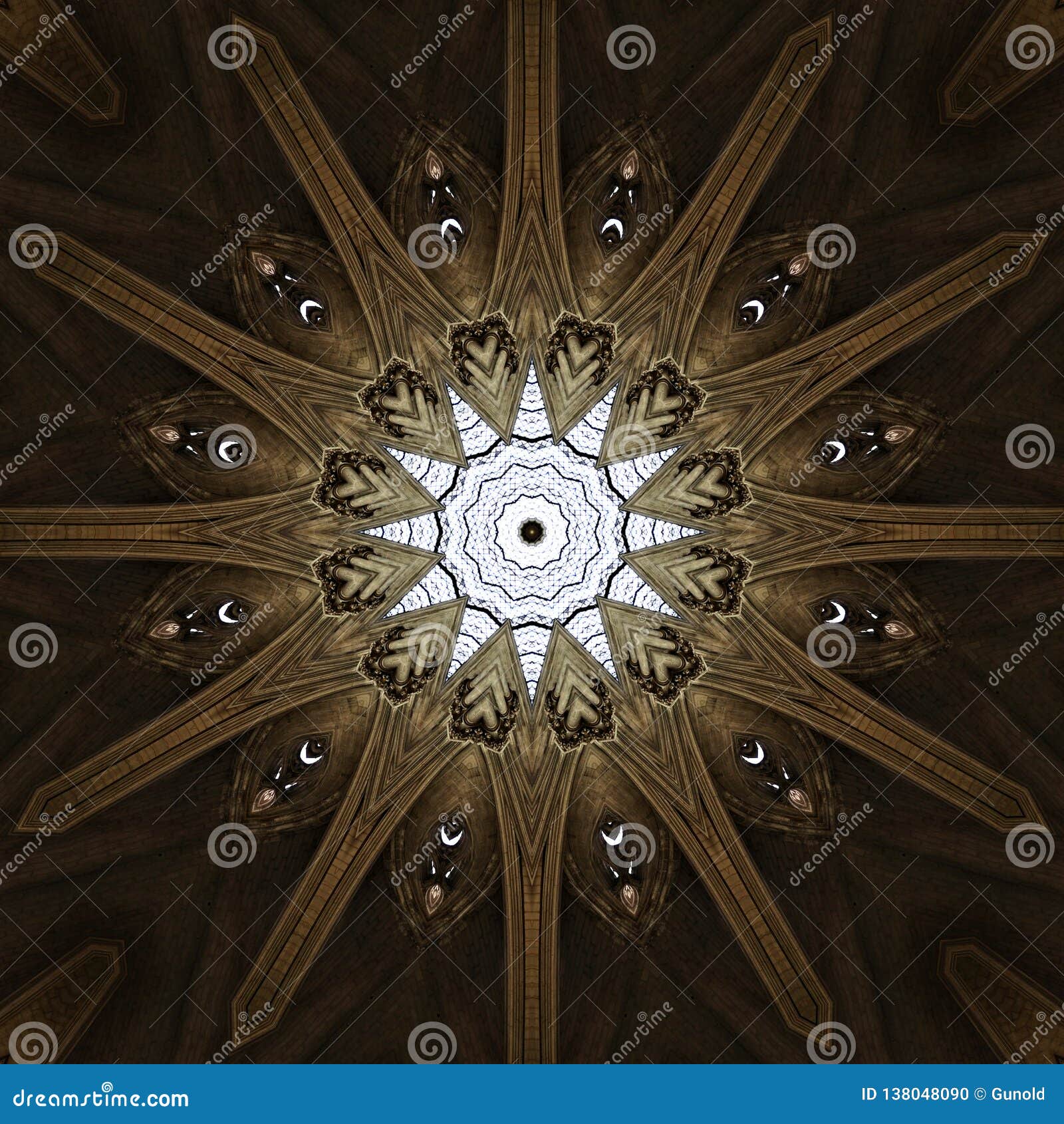 Filigree Pattern of Windows and Ceiling Stock Illustration ...