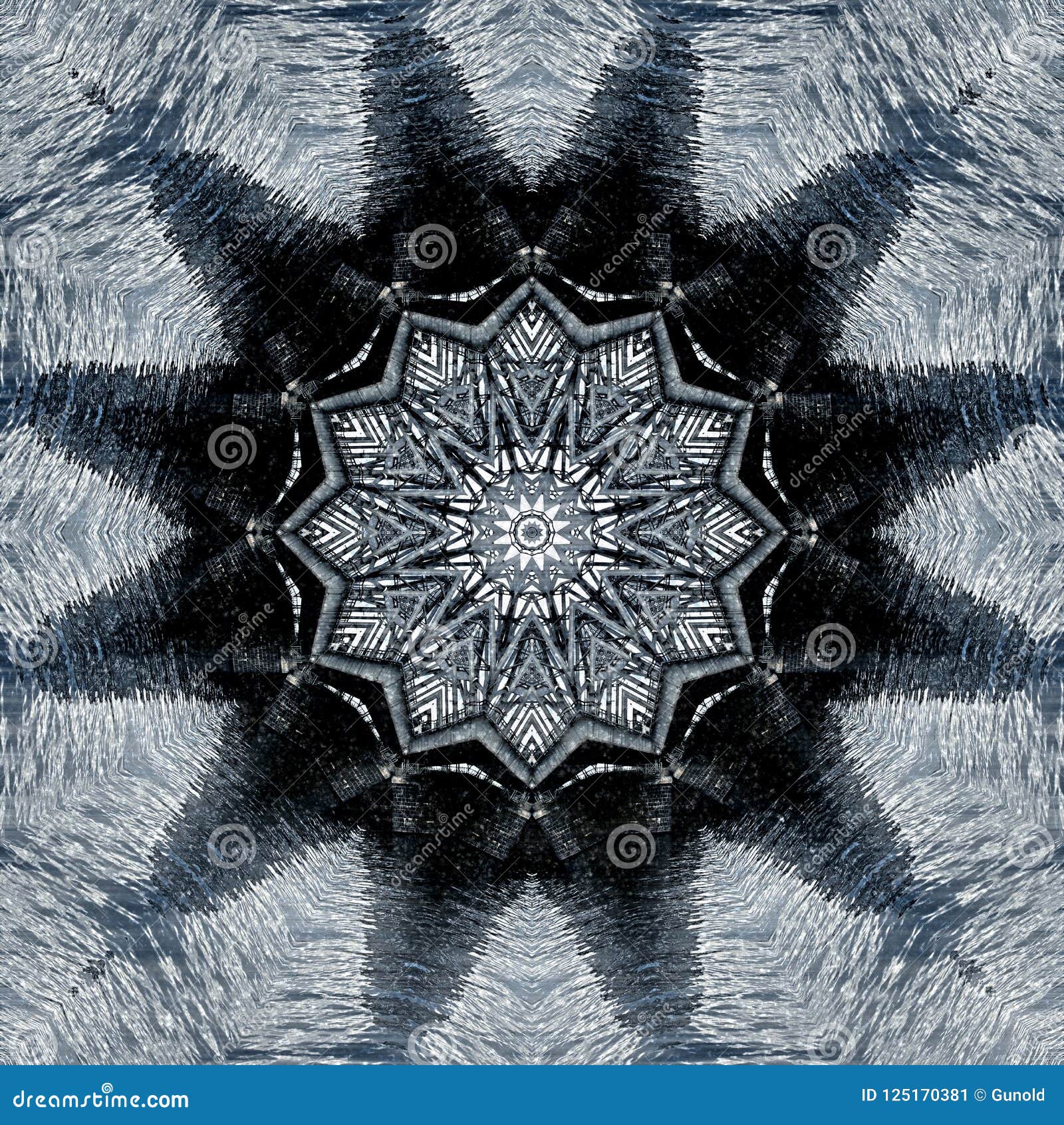 Filigree Star Pattern Made of a Bridge Over the River, Computer Stock ...