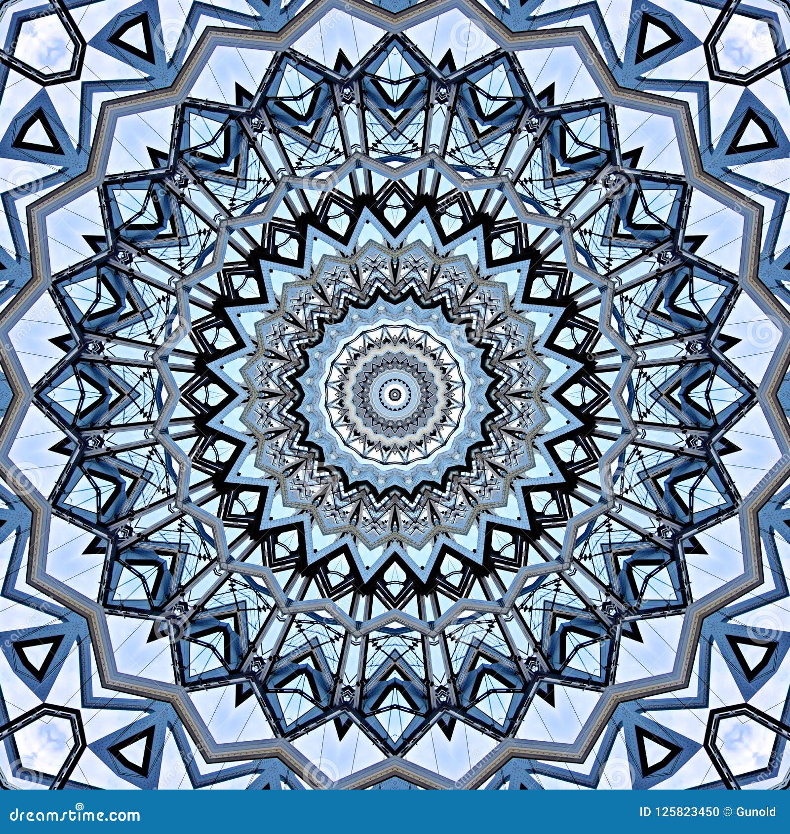 Filigree Star Pattern Made of a Bridge Over the River, Computer Stock ...