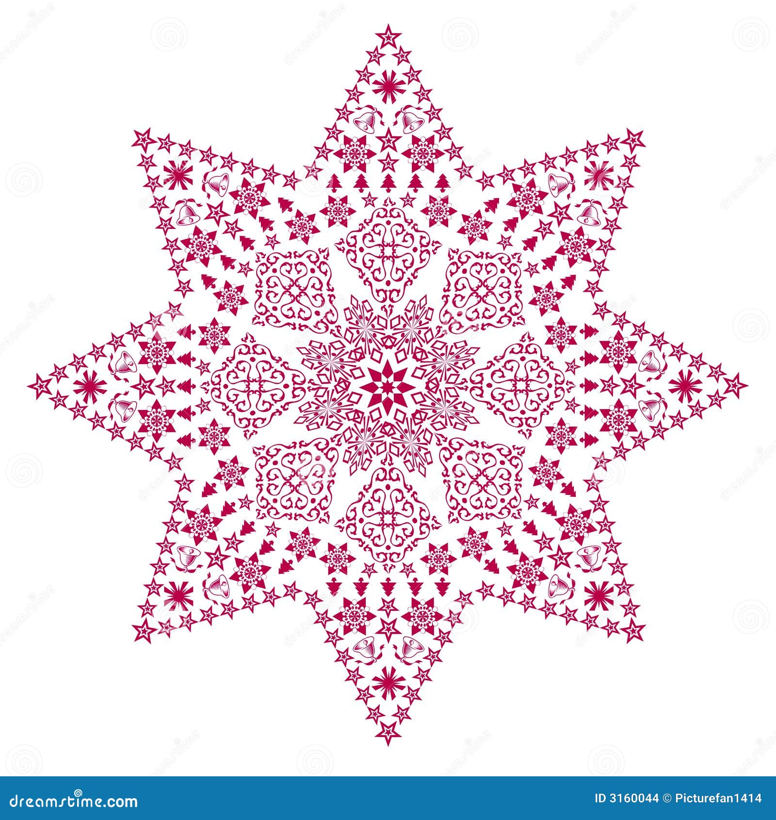 Filigree star red stock illustration. Illustration of ornamental - 3160044