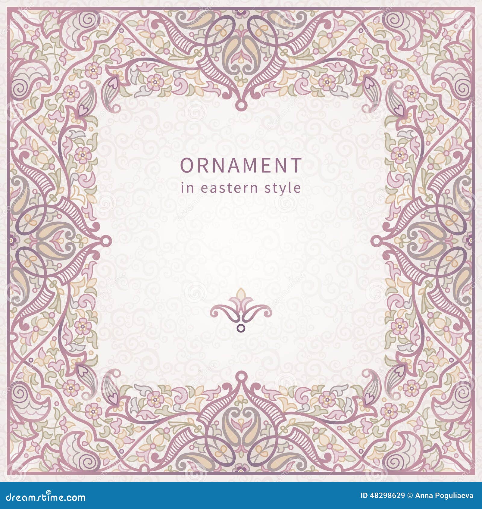 Filigree Vector Frame in Eastern Style. Stock Vector - Illustration of ...