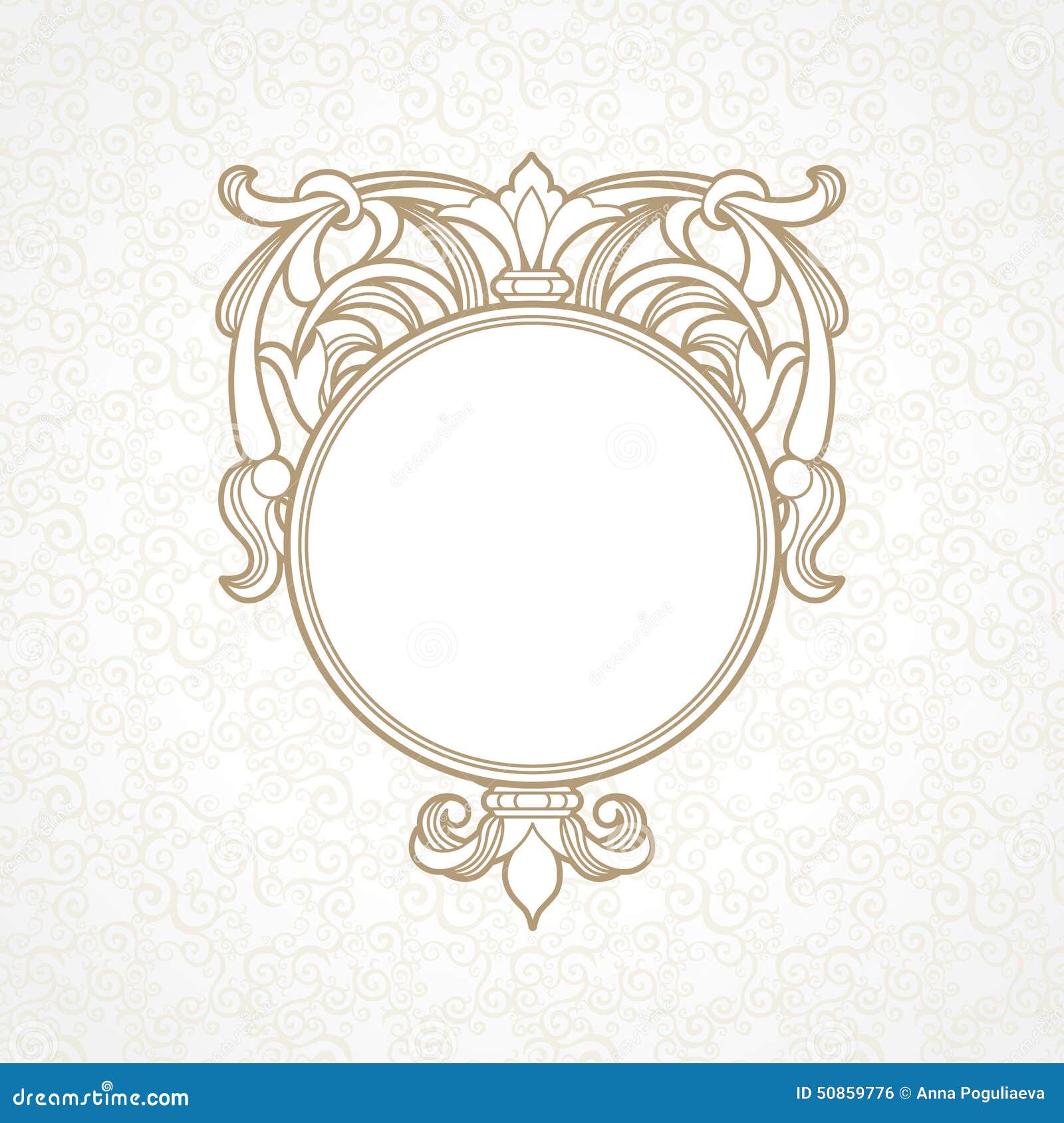 Filigree Vector Frame In Victorian Style. Stock Vector - Image: 50859776