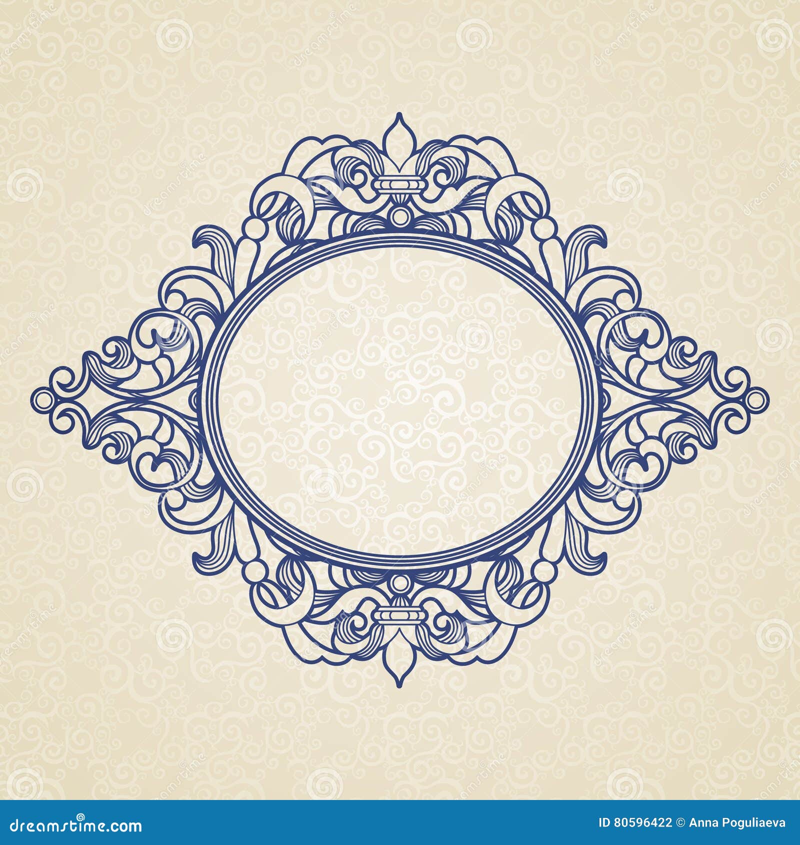 Filigree Vector Frame in Victorian Style. Stock Vector - Illustration ...