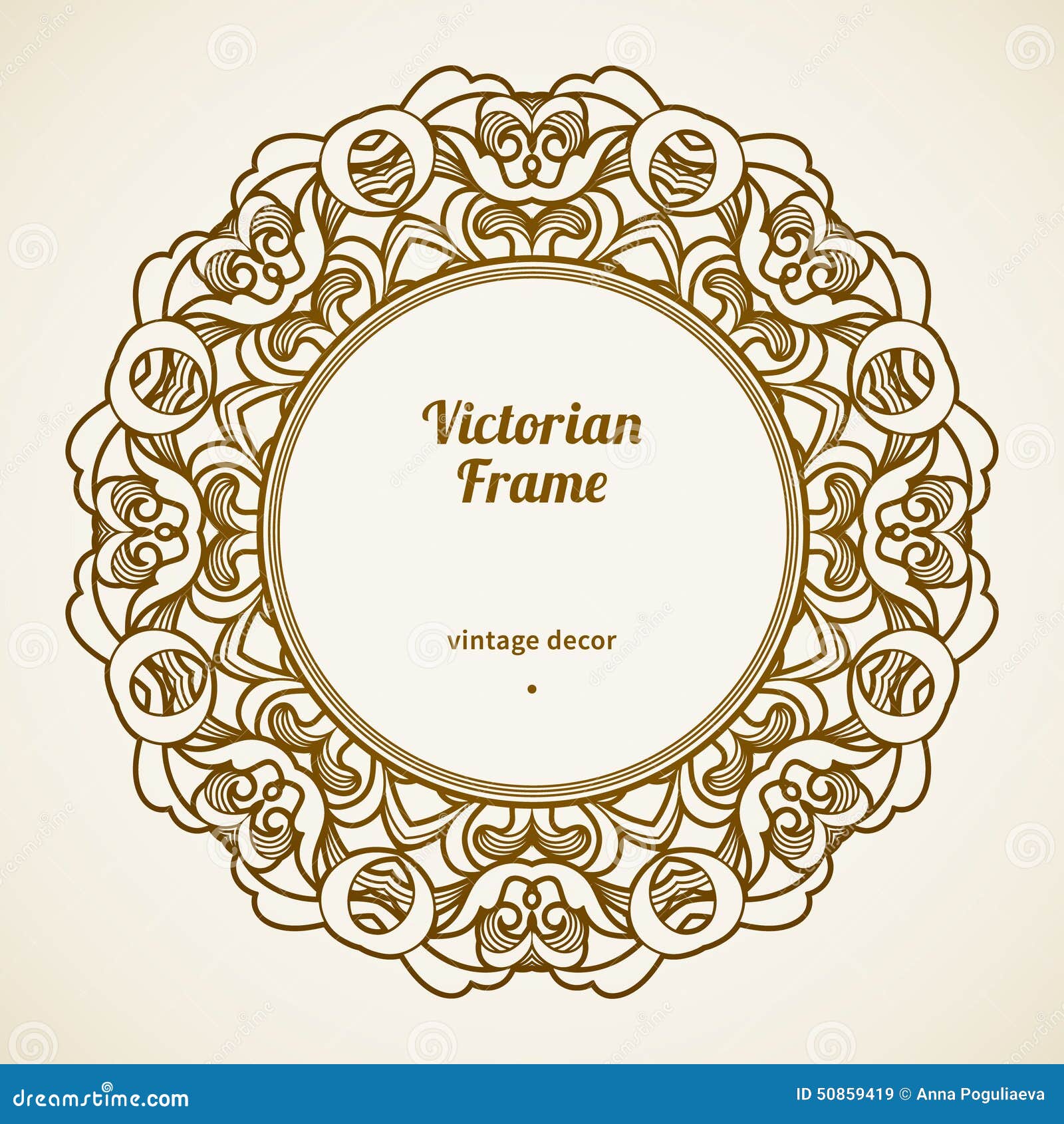 Filigree Vector Frame in Victorian Style. Stock Vector - Illustration ...
