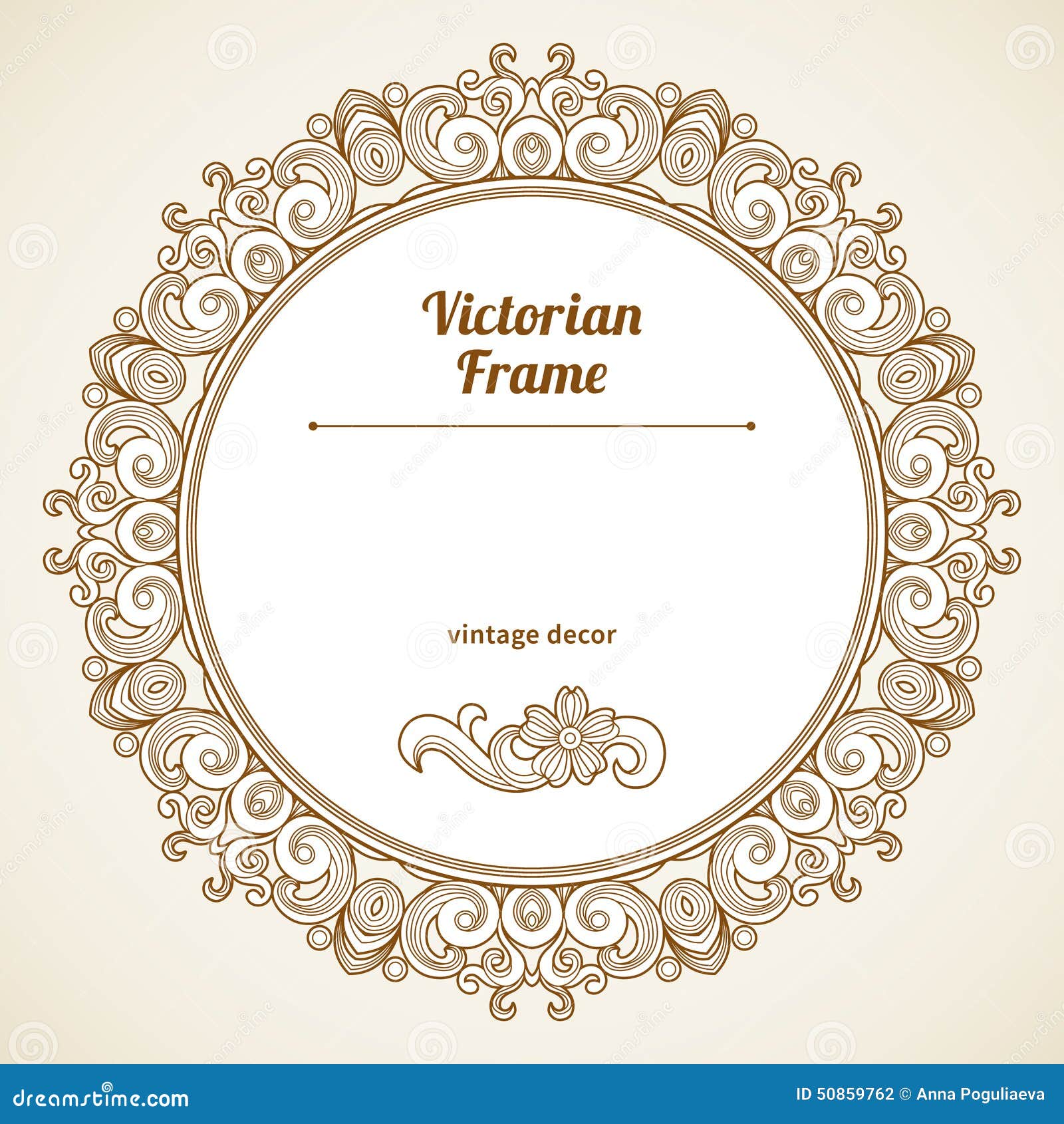 Filigree Vector Frame in Victorian Style. Stock Vector - Illustration ...