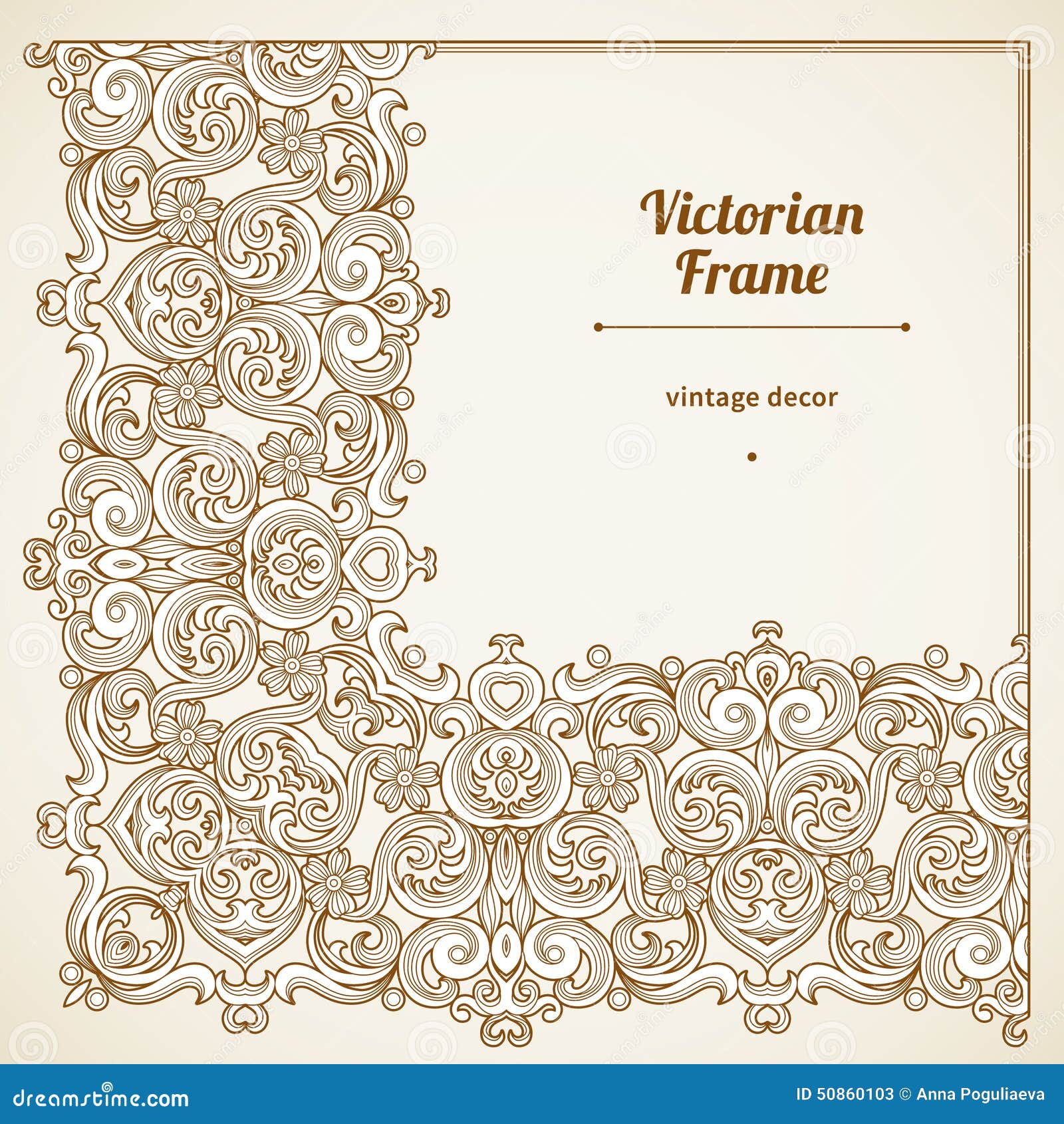 Filigree Vector Frame in Victorian Style. Stock Vector - Illustration ...
