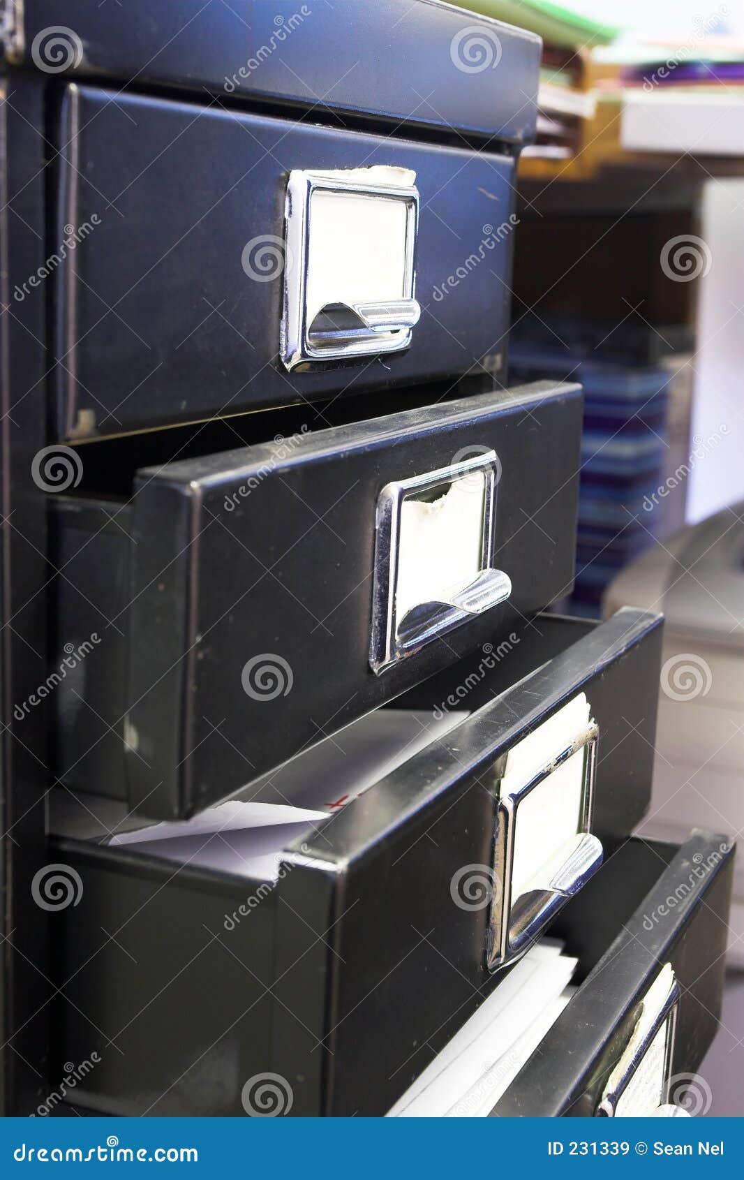 Filing cabinet #4 stock image. Image of drawers, material - 231339