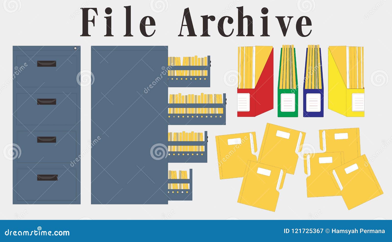 Filing Cabinet Binder Data Folder Vector Stock Vector - Illustration of ...