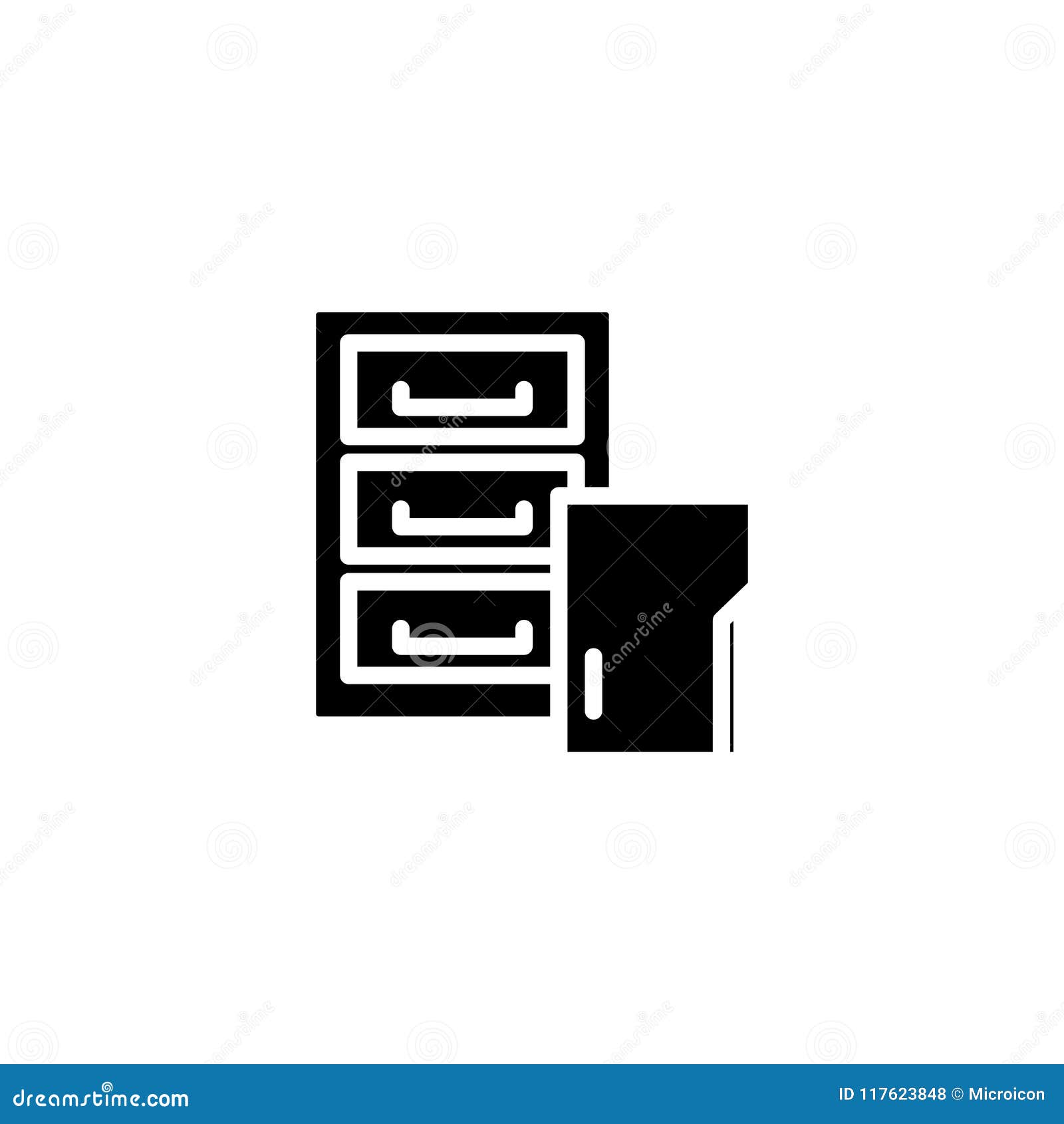 Filing Cabinet Black Icon Concept. Filing Cabinet Flat Vector Symbol ...
