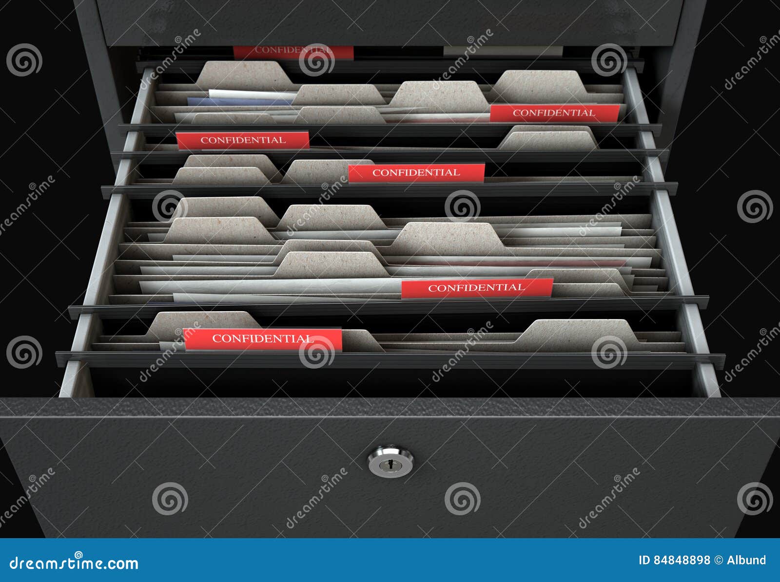Filing Cabinet Drawer Open Confidential Stock Illustration ...