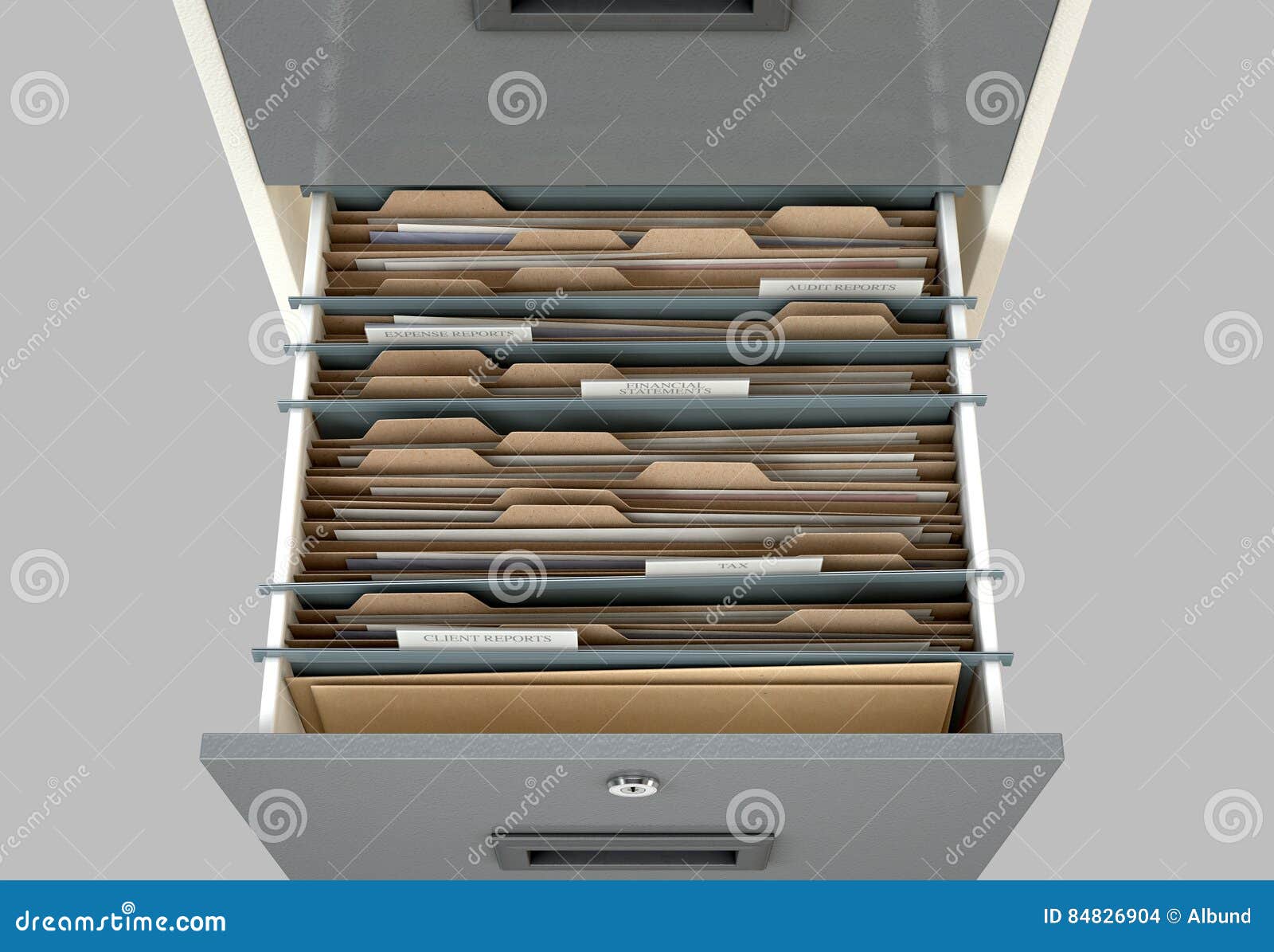 Filing Cabinet Drawer Open Tax Stock Illustration - Illustration of ...