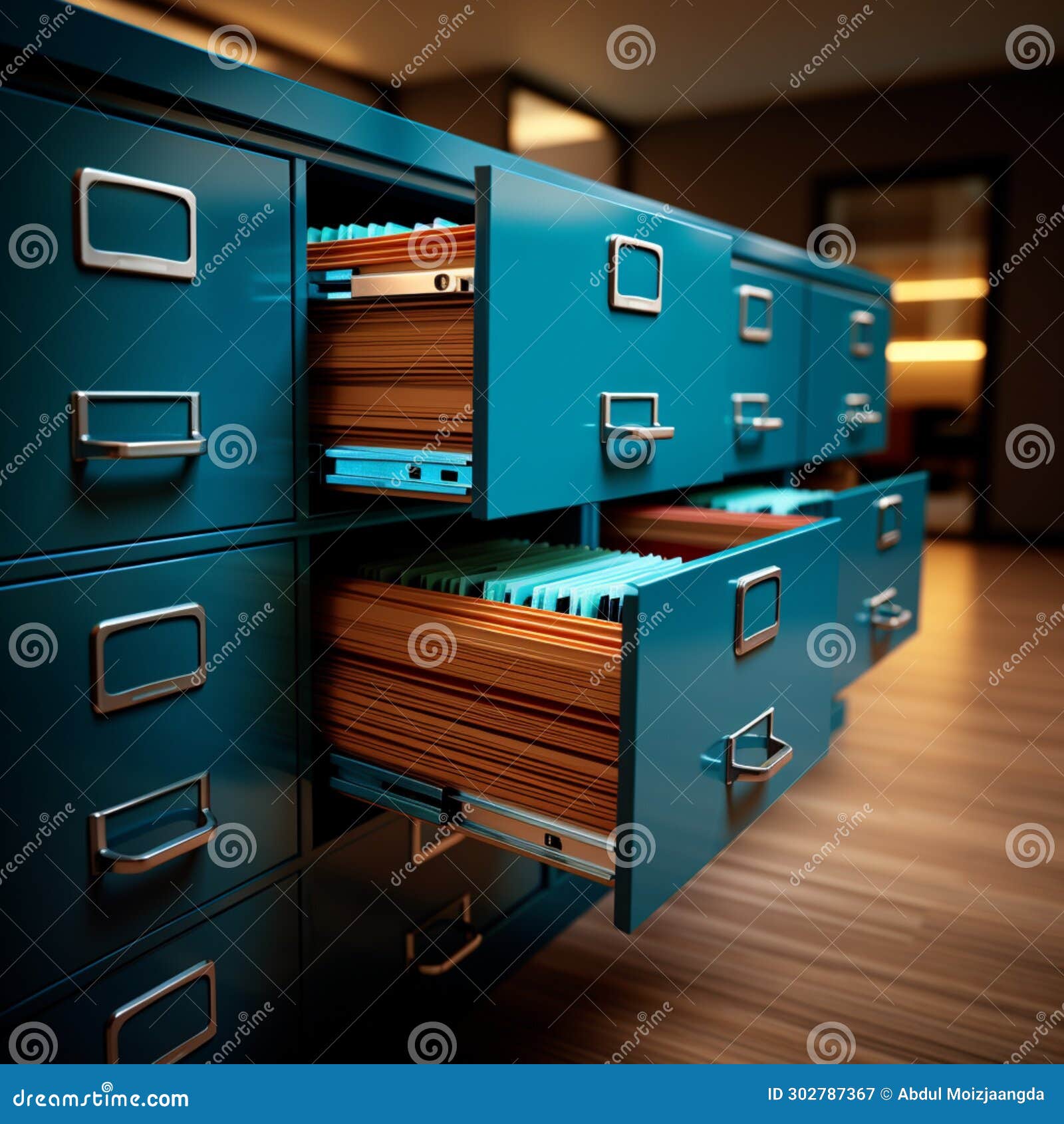 Filing Cabinet Holding Documents, Each File Distinguished by Colorful ...