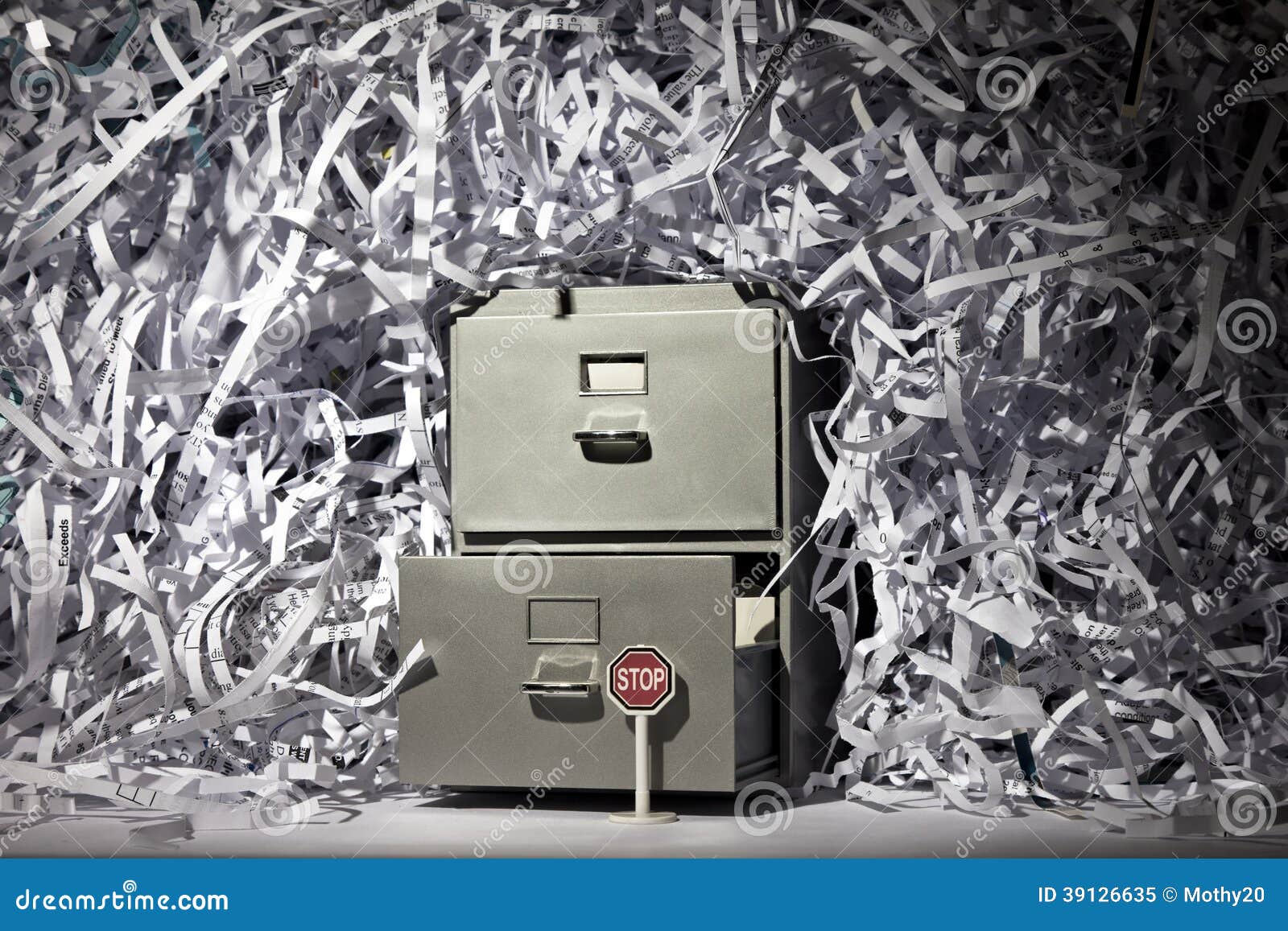 Filing Cabinet and Shredded Paper Stock Image - Image of file, filing ...