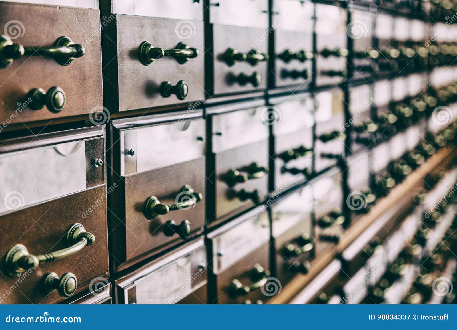 Filing Cabinets in the Library Stock Image - Image of systematization ...