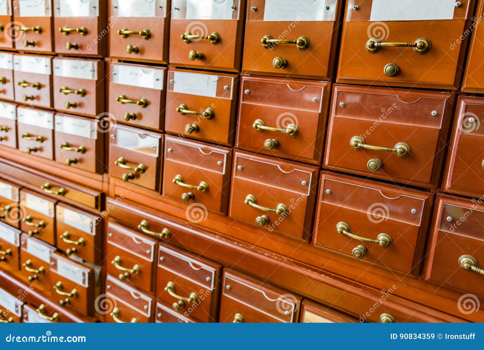 Filing Cabinets in the Library Stock Image - Image of library, pullout ...