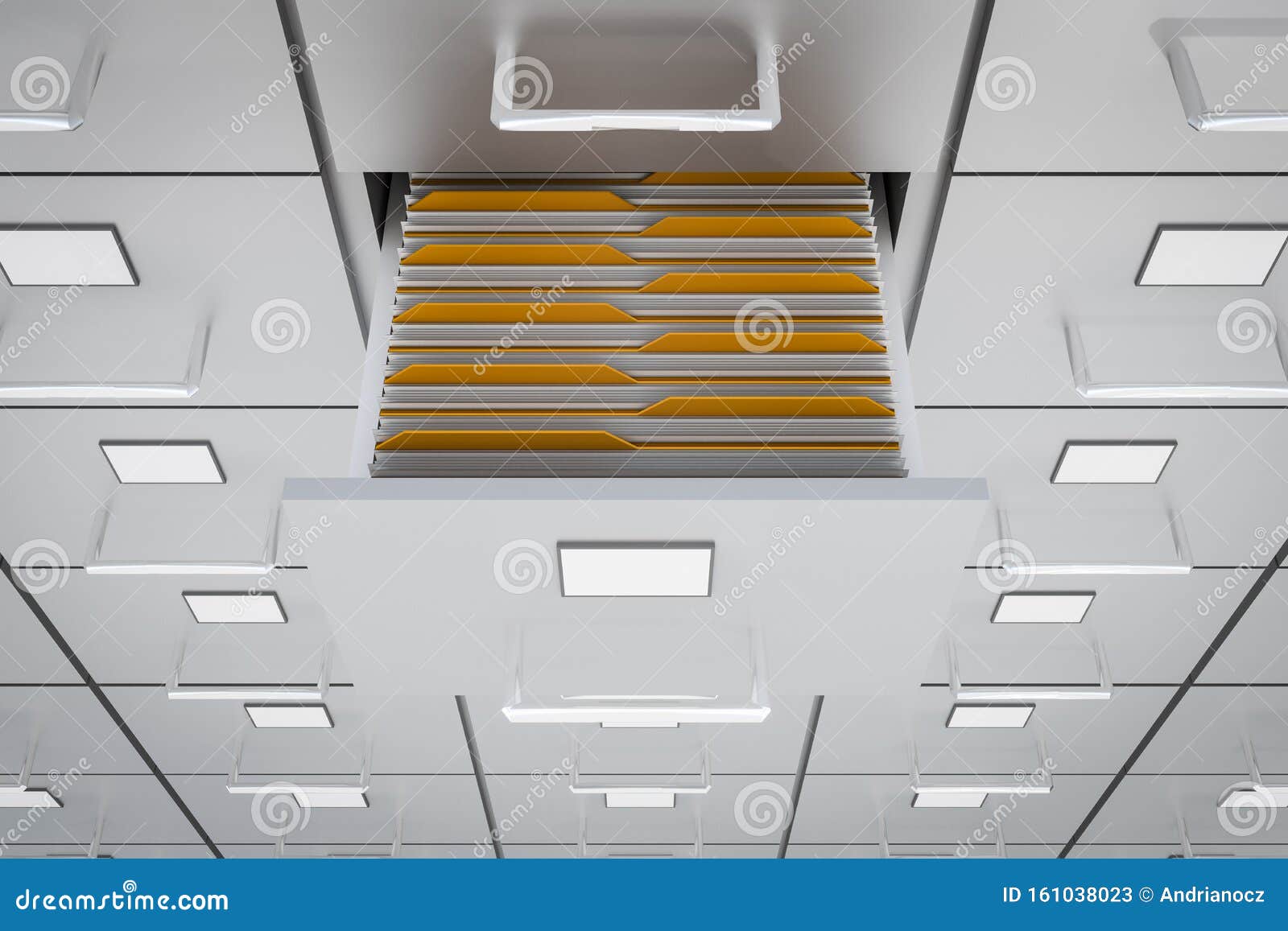 Filing Cabinets with Open Drawer - Data Collection Concept Stock ...