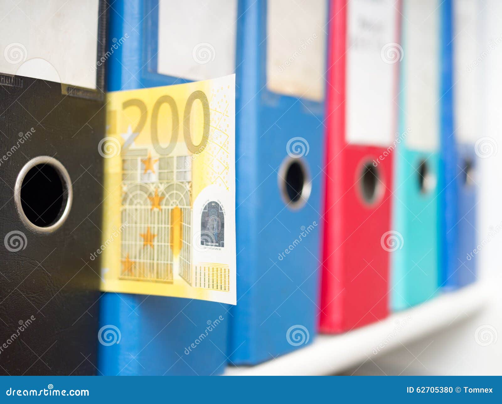 Filing Folders With Labeled Tabs Income Debt Dollar Signs Stock ...