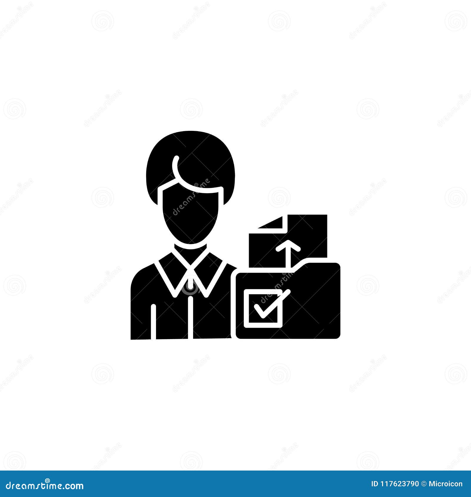 Filing Documents Black Icon Concept. Filing Documents Flat Vector ...