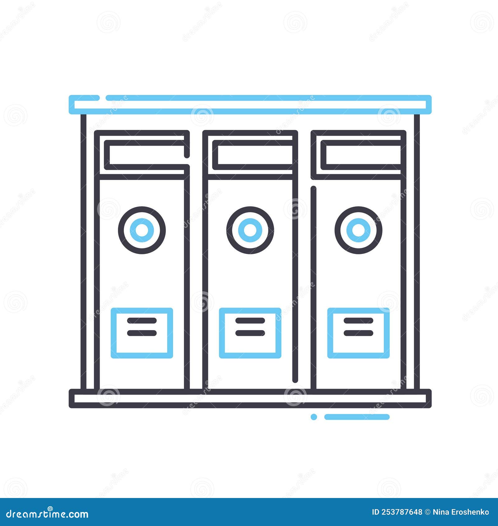 Filing Documents Line Icon, Outline Symbol, Vector Illustration ...