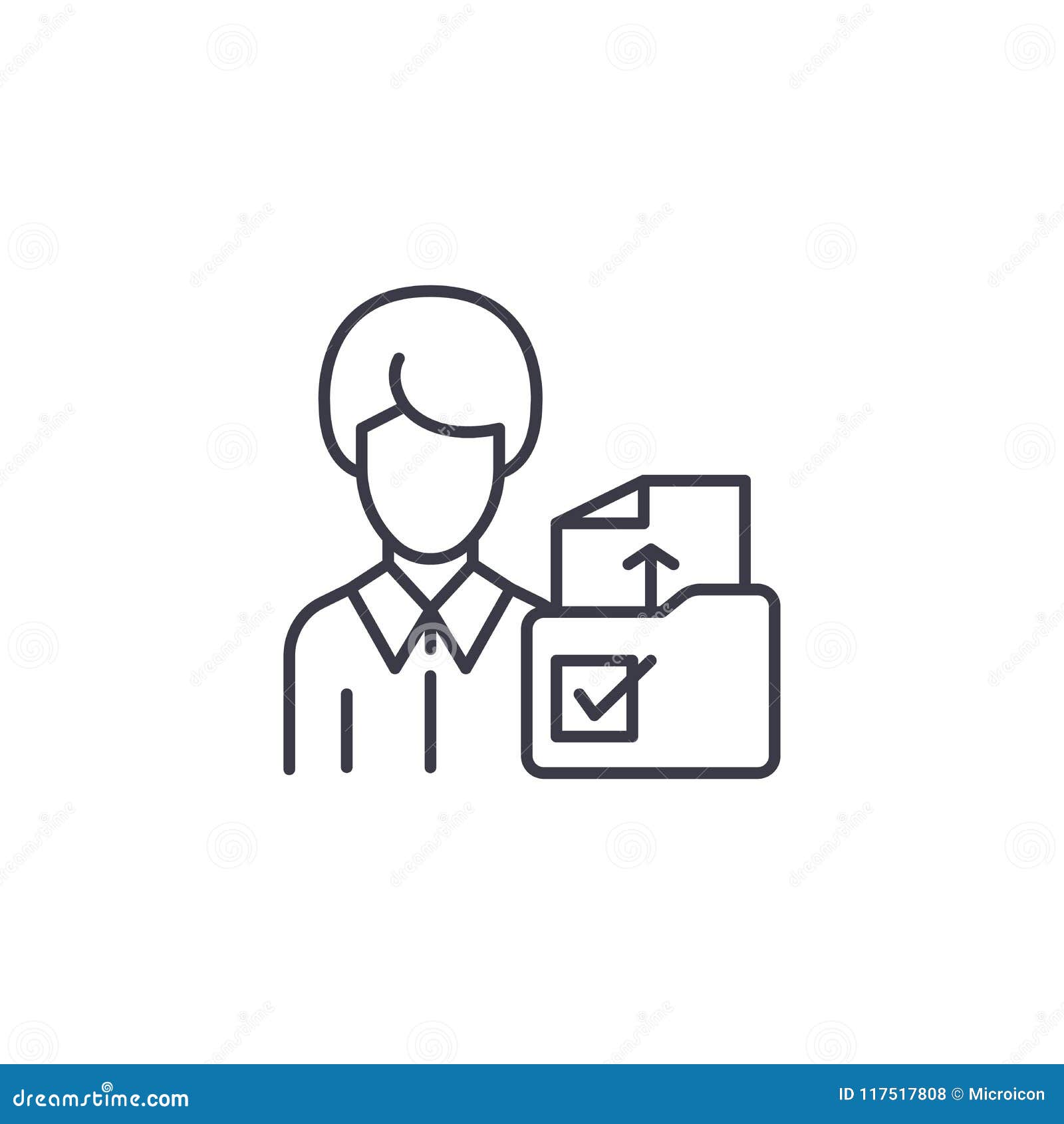 Filing Documents Linear Icon Concept. Filing Documents Line Vector Sign ...