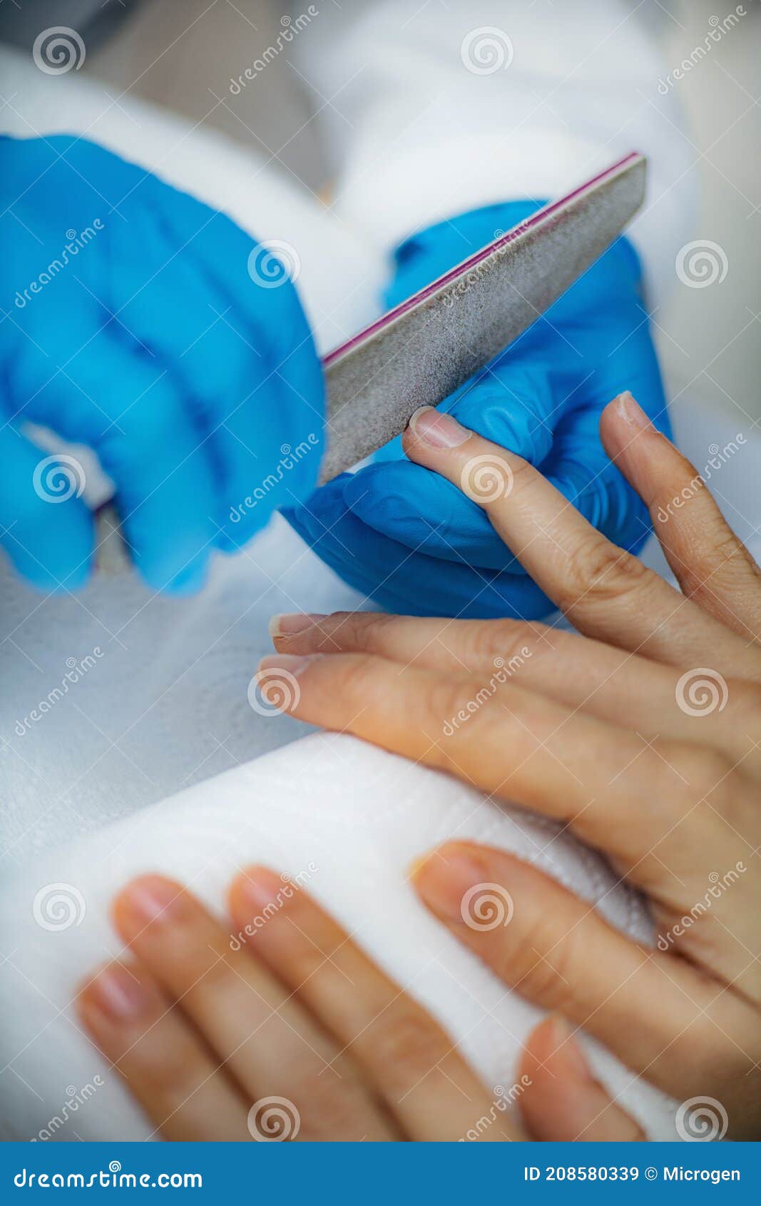 Filing Fingernails At Nail Salon Stock Image Image Of Closeup