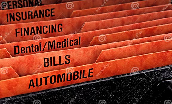 Filing folders for bills stock photo. Image of folder - 6105060